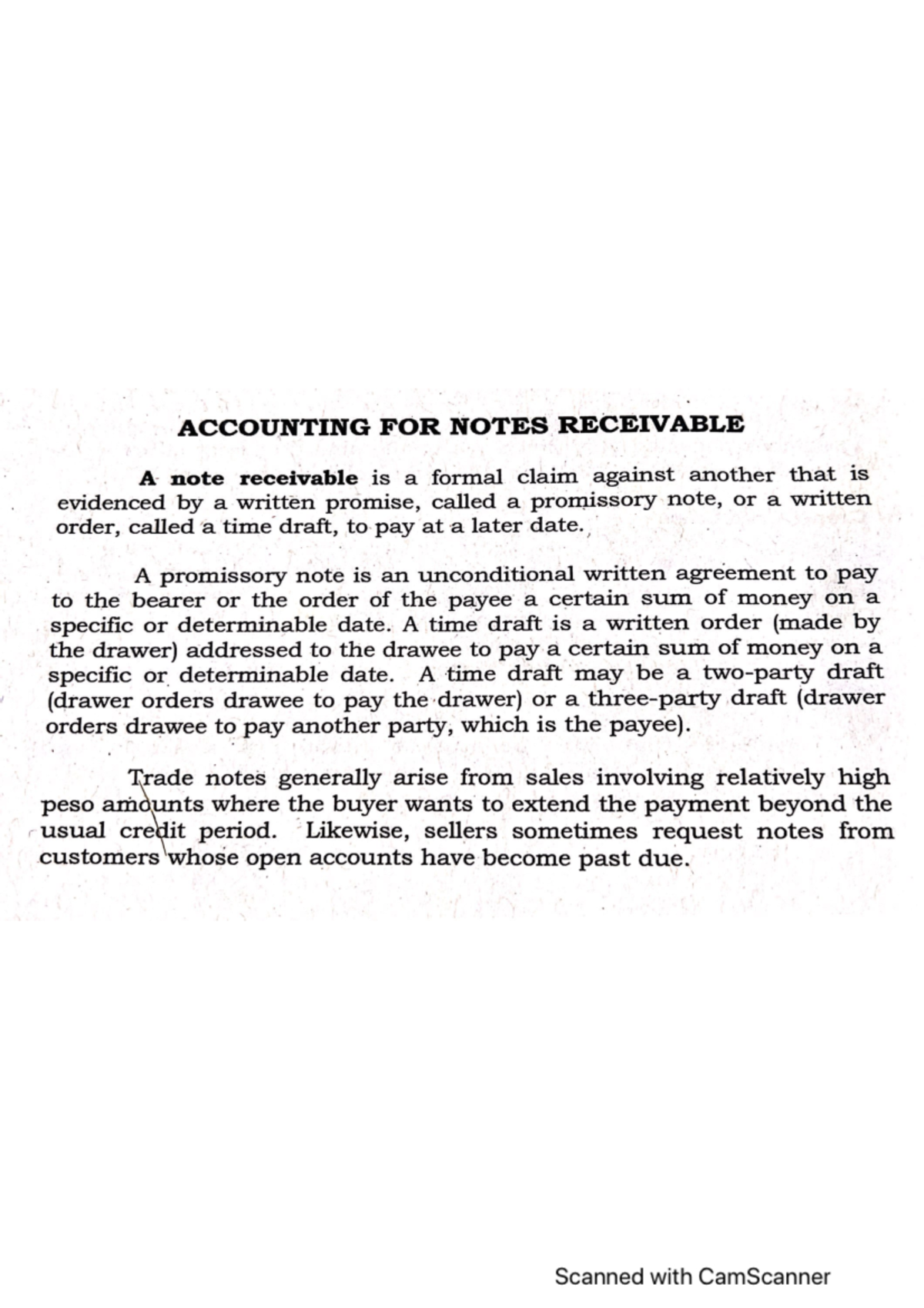 Accounting for Notes Receivables - ACCOUNTING FOR NOTES RECEIVABLE A ...
