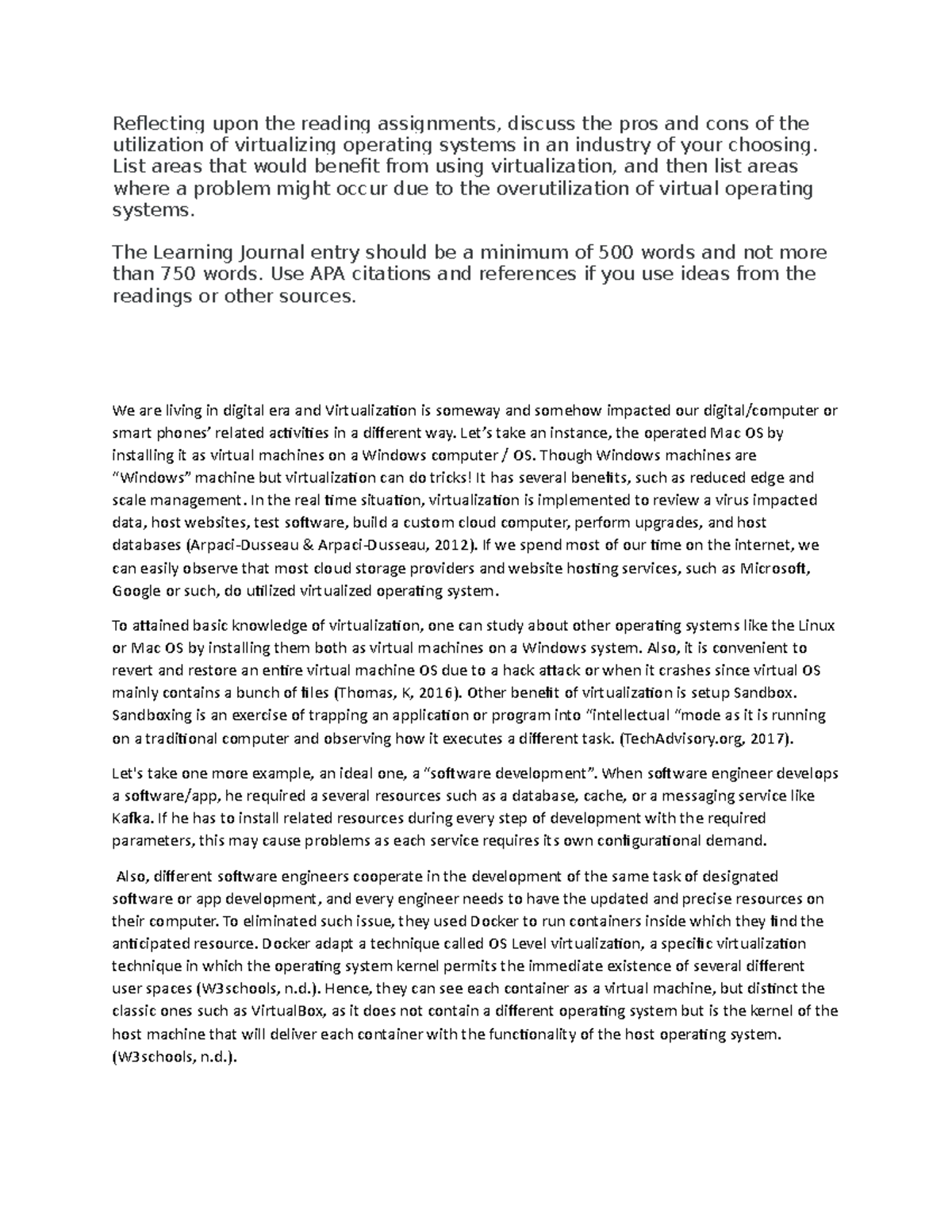 Lj Unit 01 Cs2301 Learning Journal Week 1 Reflecting Upon The Reading Assignments Discuss