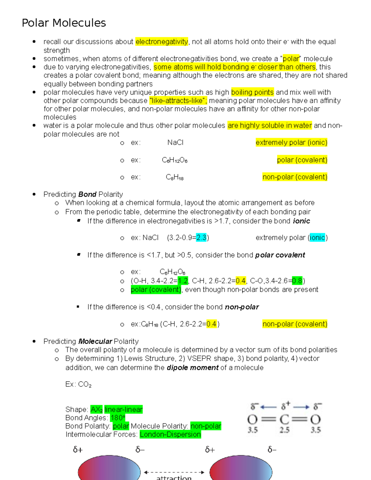 4U polarity IM note teacher - Polar Molecules recall our discussions ...