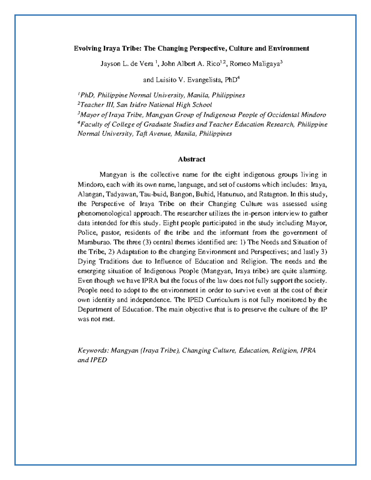 10047122020975 6298508 - Evolving Iraya Tribe: The Changing Perspective ...