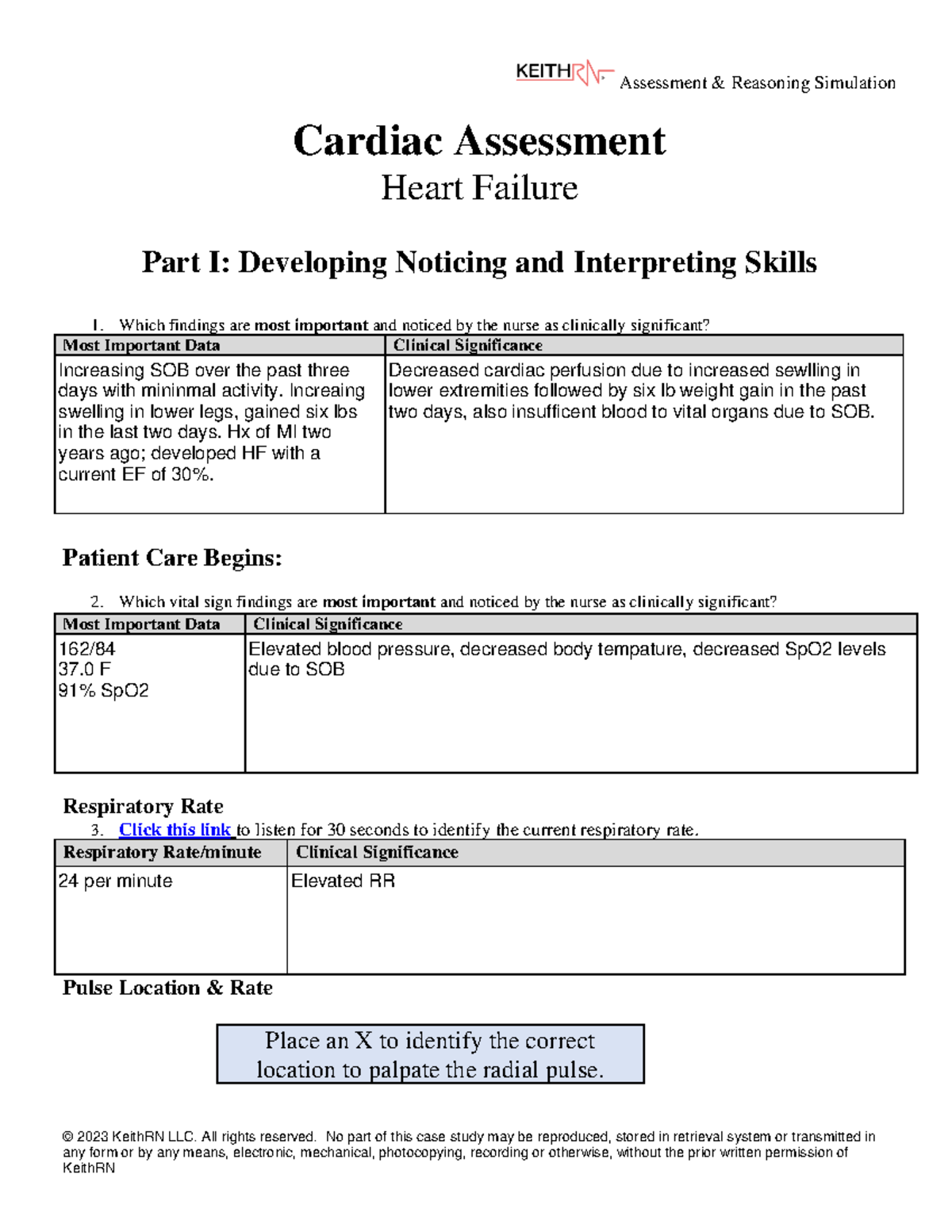 2-23+ Template-Cardiac+Assessment - © 2023 KeithRN LLC. All rights ...