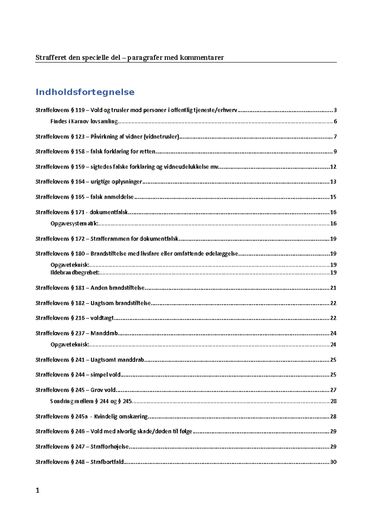 Straffelovens paragraffer til den specielle del - Strafferet den ...