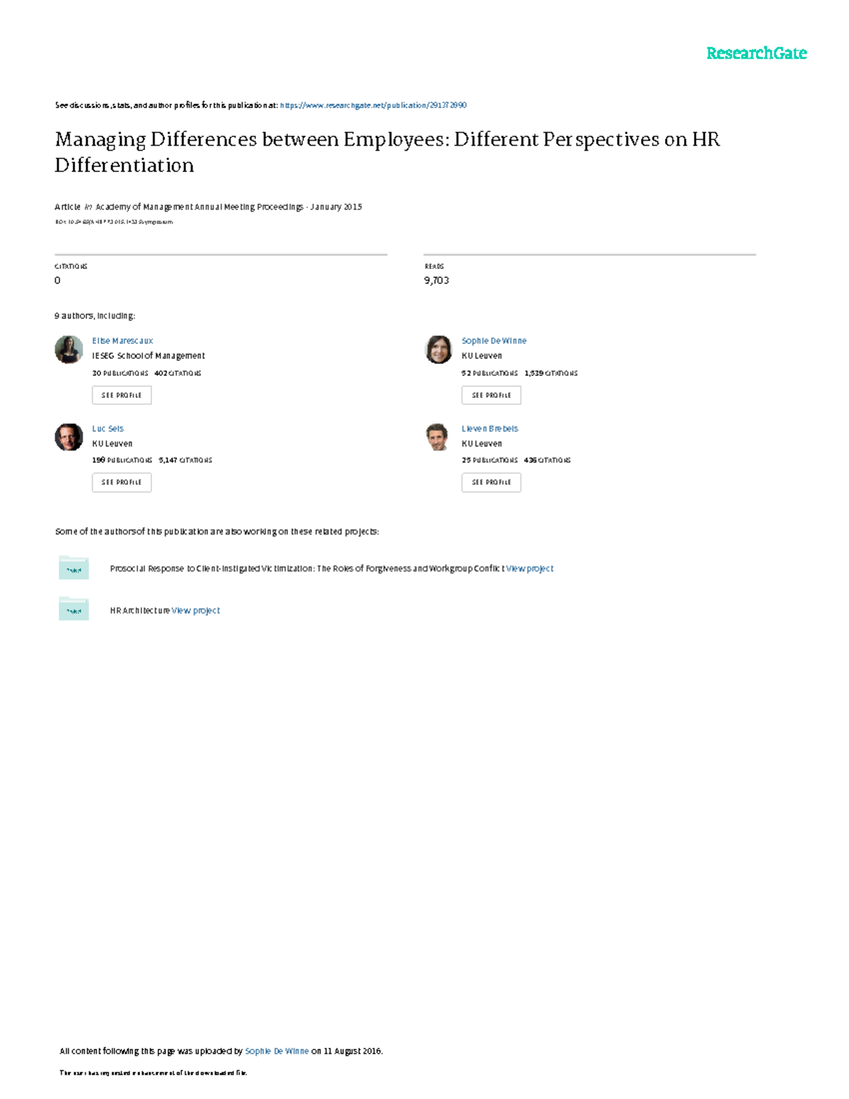 Managing Differences between Employees: Different Perspectives on HR ...
