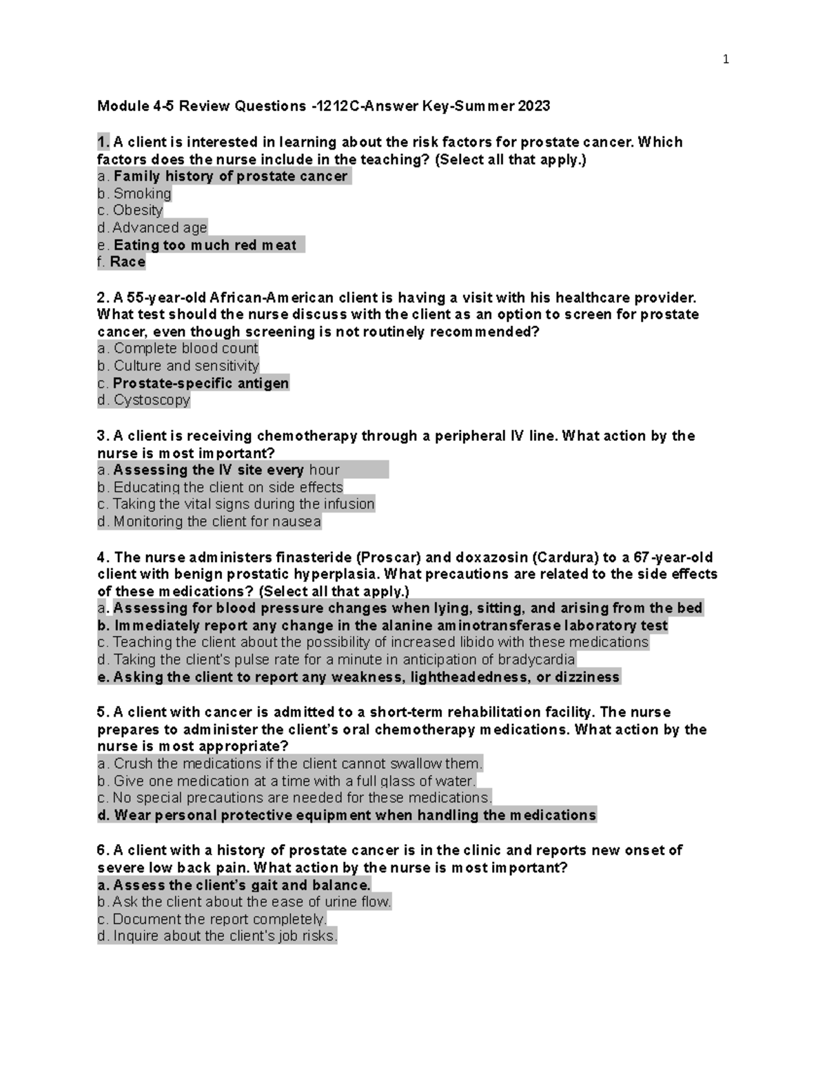 Module 4-5 Review Questions -1212C-Answer Key-Summer 2023 - Which ...