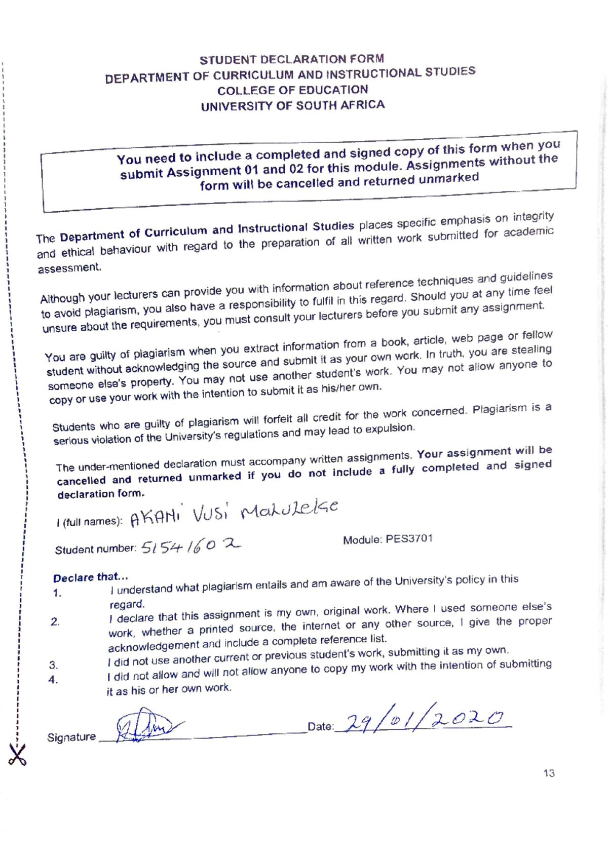 4 5834461214733765037 - RESULTS Total = 47 / 50 (95%) COMMENTS ...