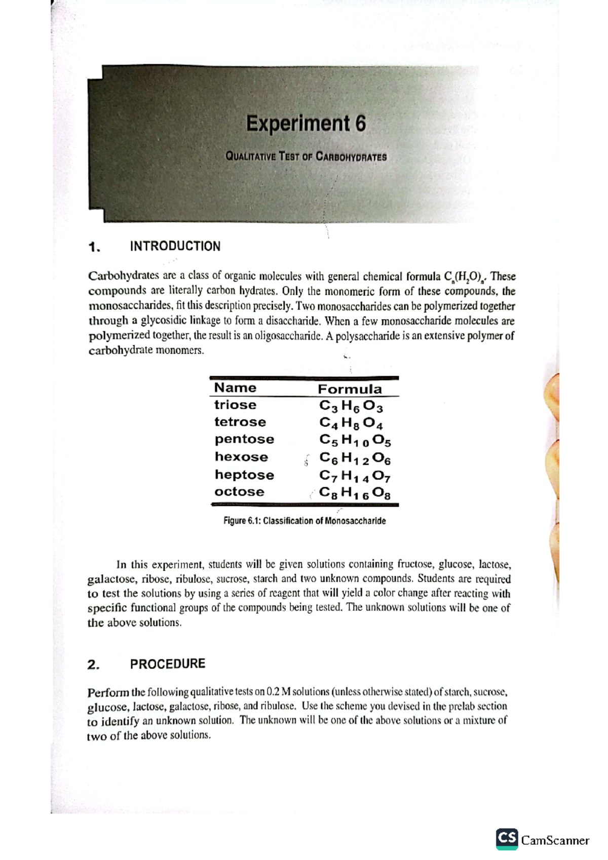 Test of carbs - Degree in Food Technology - Studocu