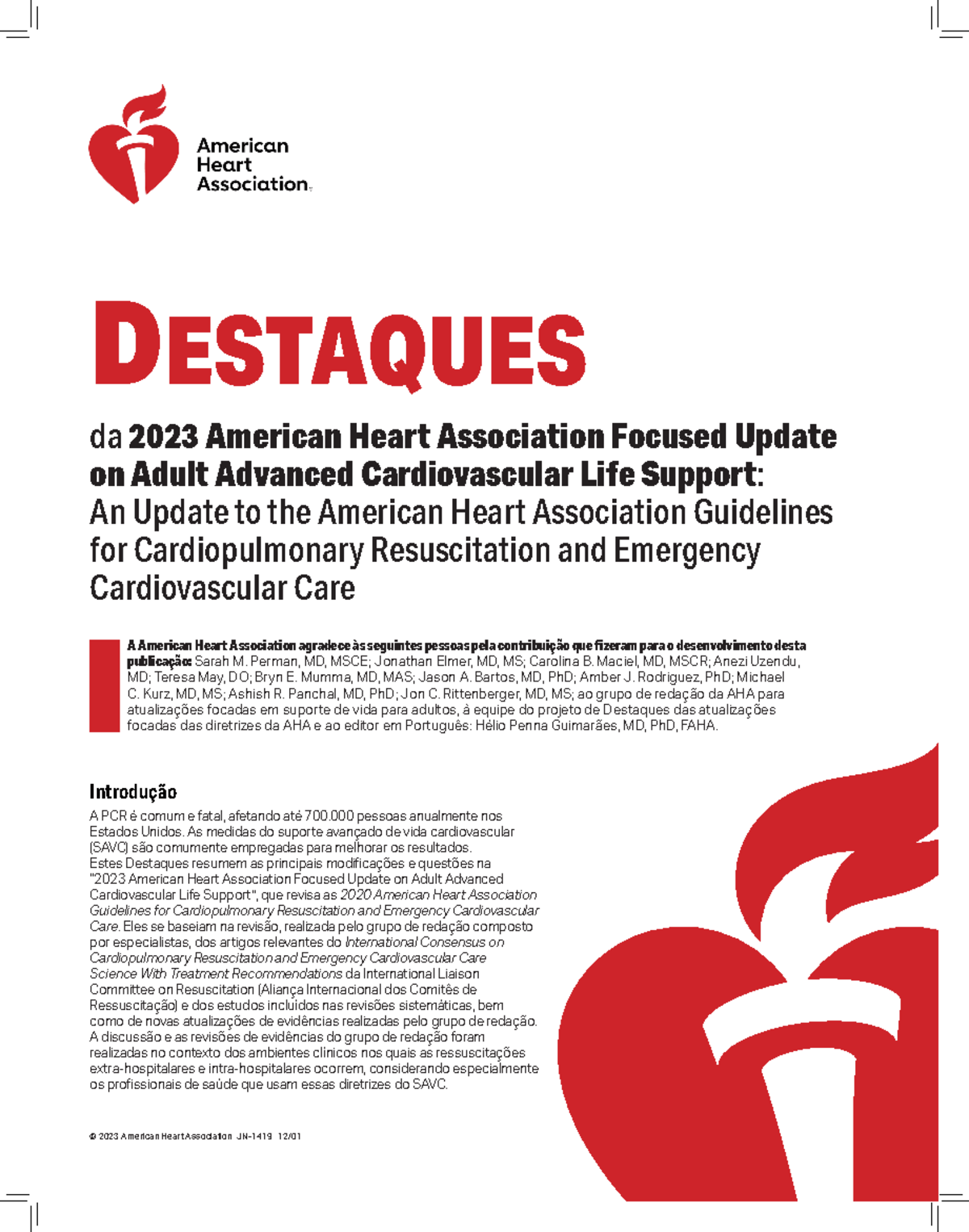 Atualização ACLS 2023 - MANUAL DO PROFISSIONAL - Destaques da 2023 ...