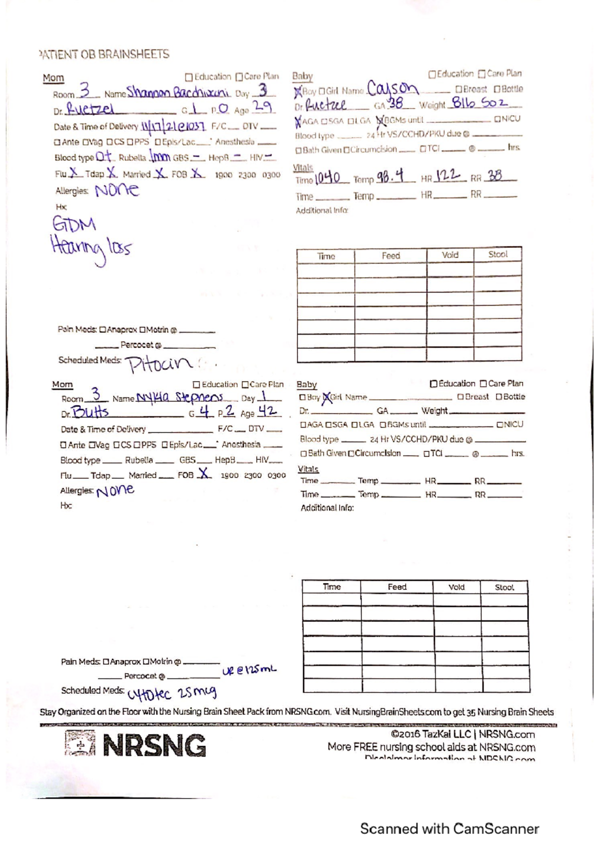 Obstetrics Clinical Paperwork - NURS202 - Studocu