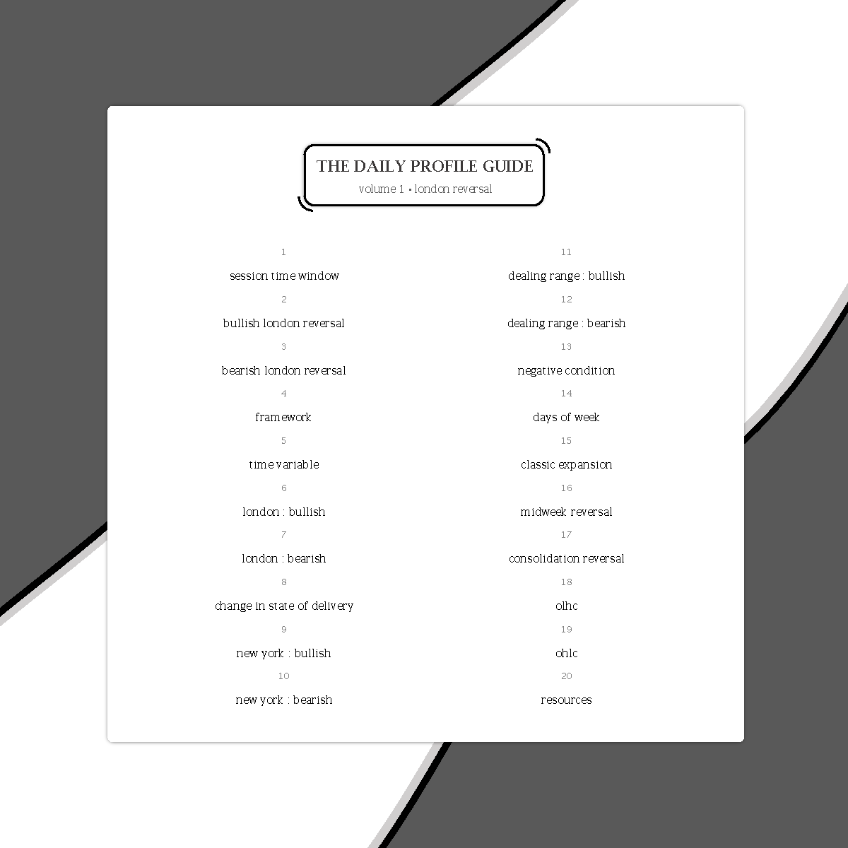 The daily profile guide volume 1 - THE DAILY PROFILE GUIDE volume 1 ...