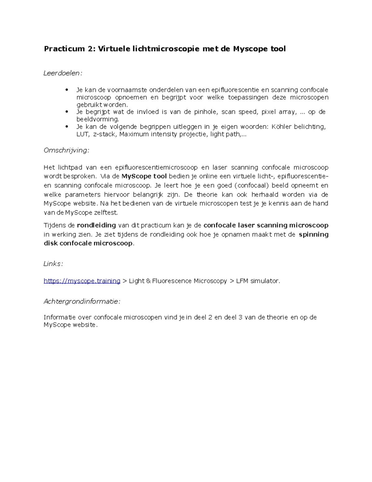 Practicum 2 verslag - Practicum 2: Virtuele lichtmicroscopie met de ...