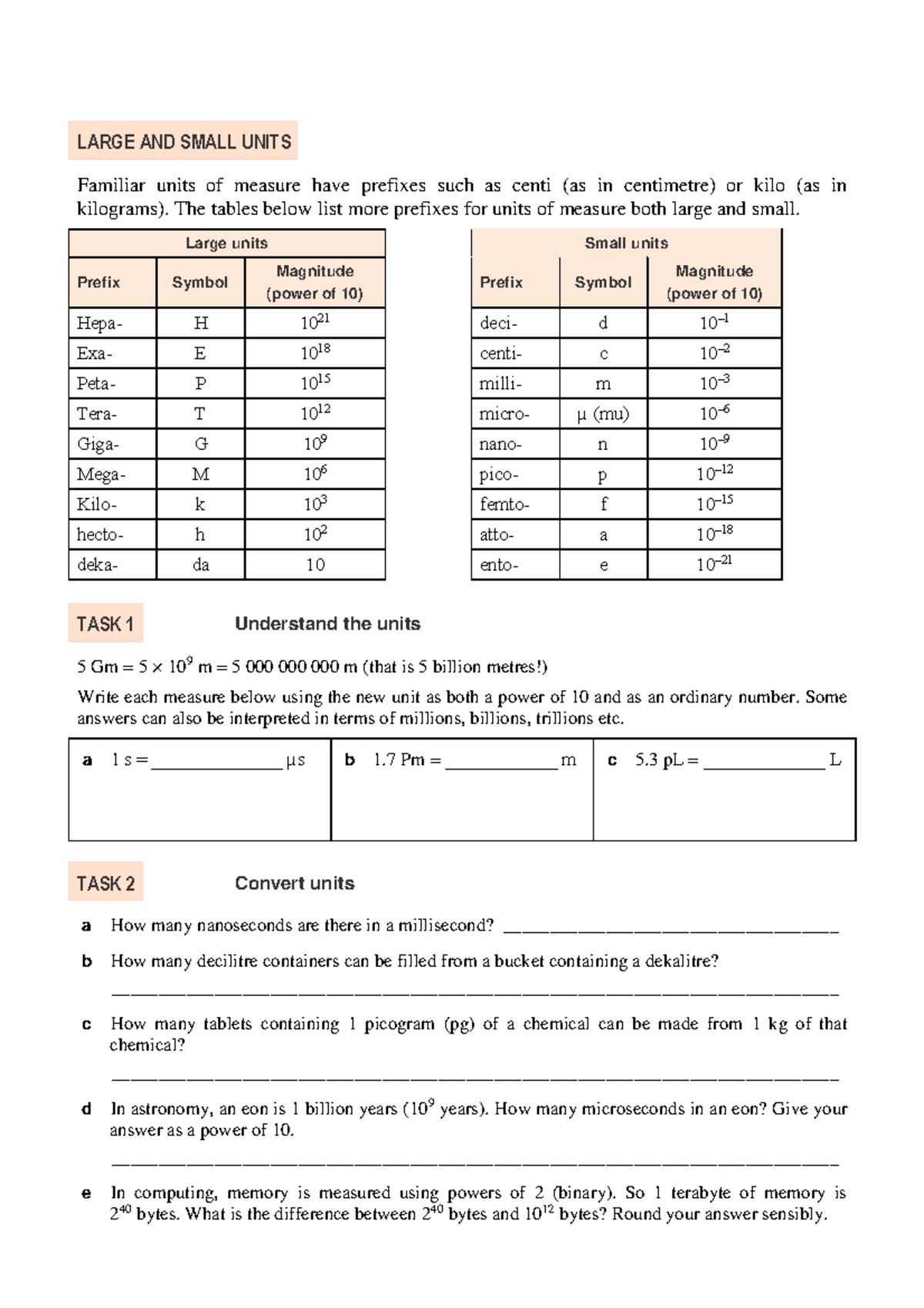 Large and small units - Elpepe - LARGE AND SMALL UNITS Familiar units ...
