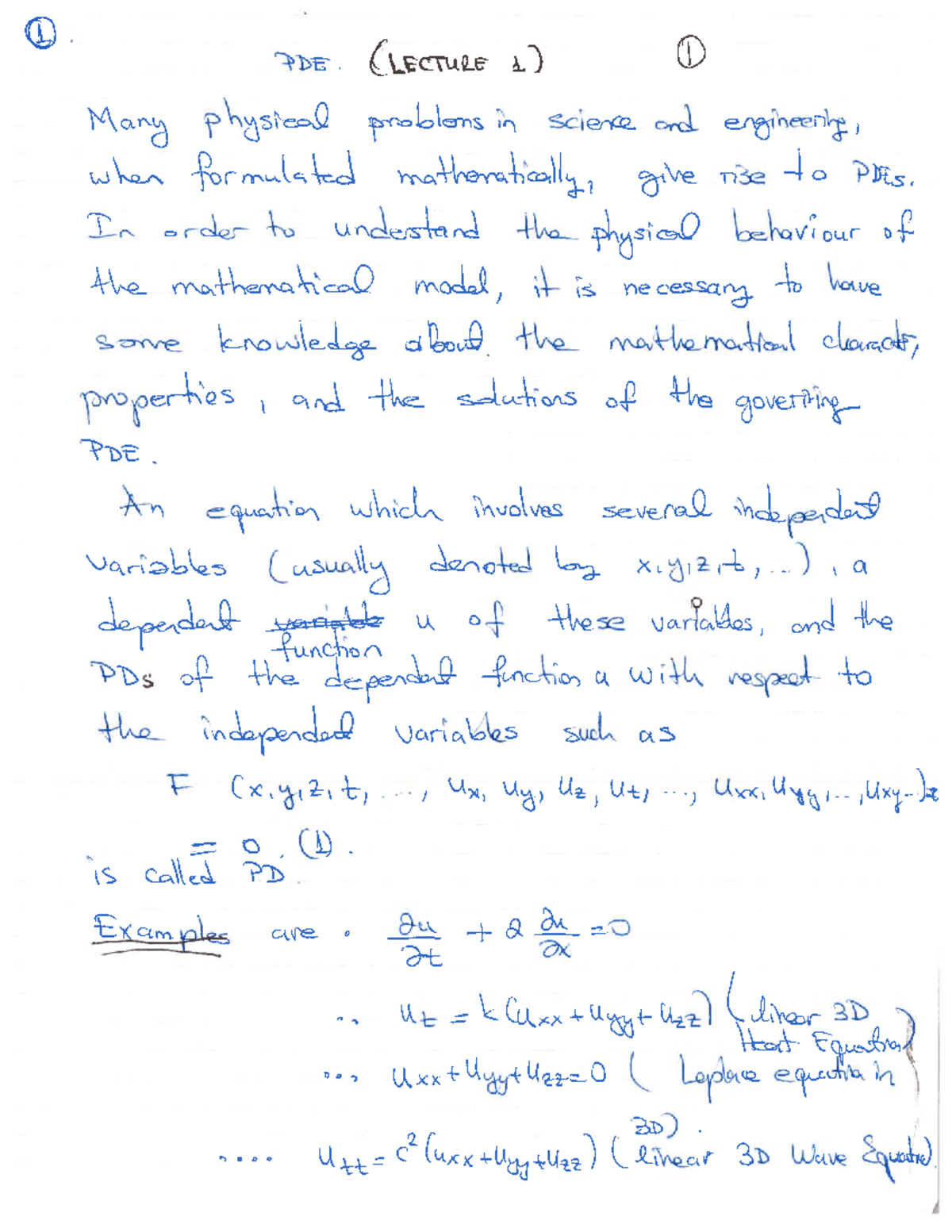 Intro to Partial Differential Equations - Lec 1 - MATH 3363 - Warning: decodeScan - unexpected ...