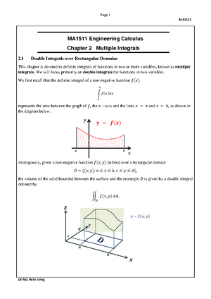 MA1511 2021S1 Chapter 1 Partial Derivatives - MA MA1511 Engineering Calculus Chapter 1 Partial ...