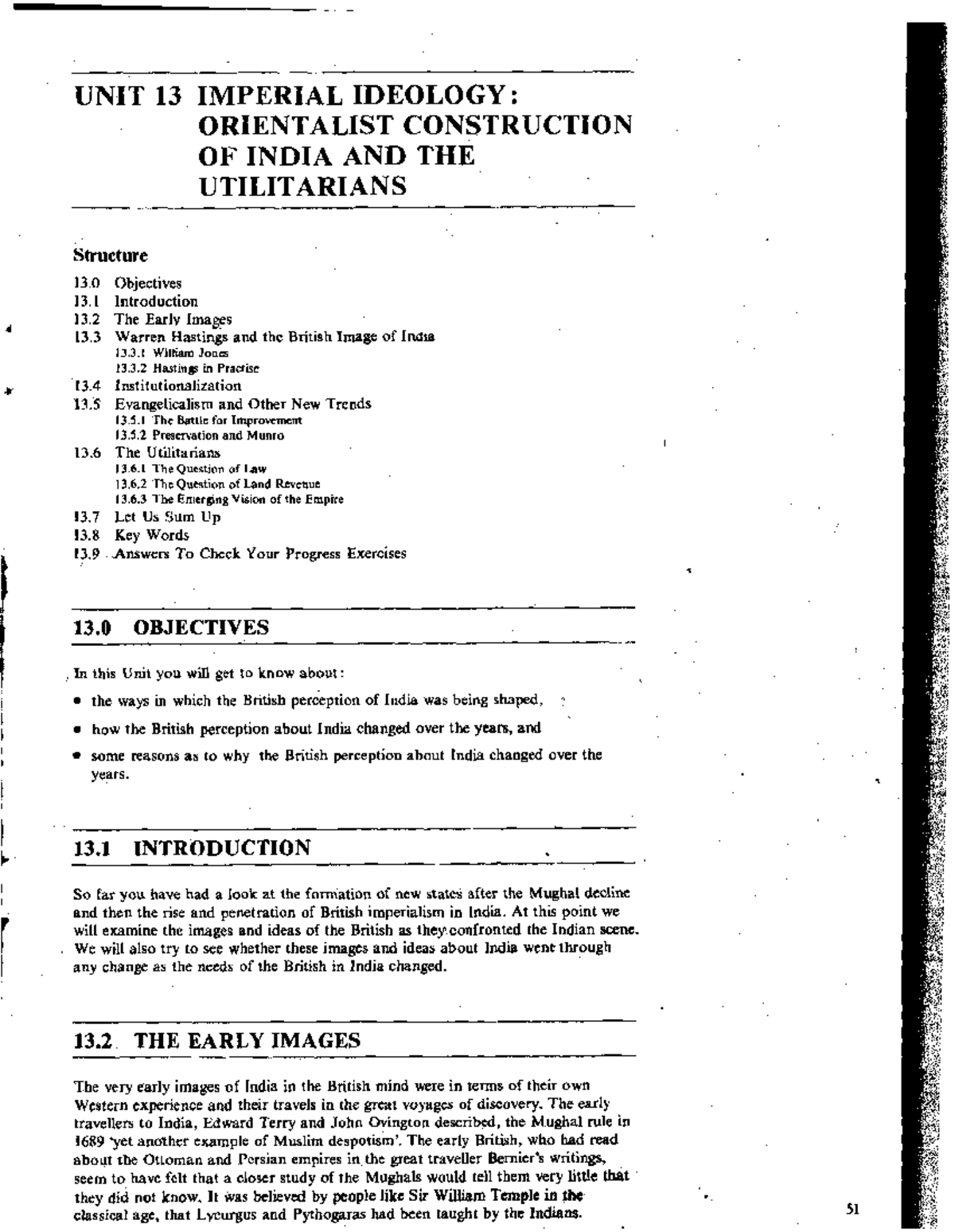 Unit-13 - Studying Material - UNIT 13 IMPERIAL IDEOLOGY : ORIENTALIST ...