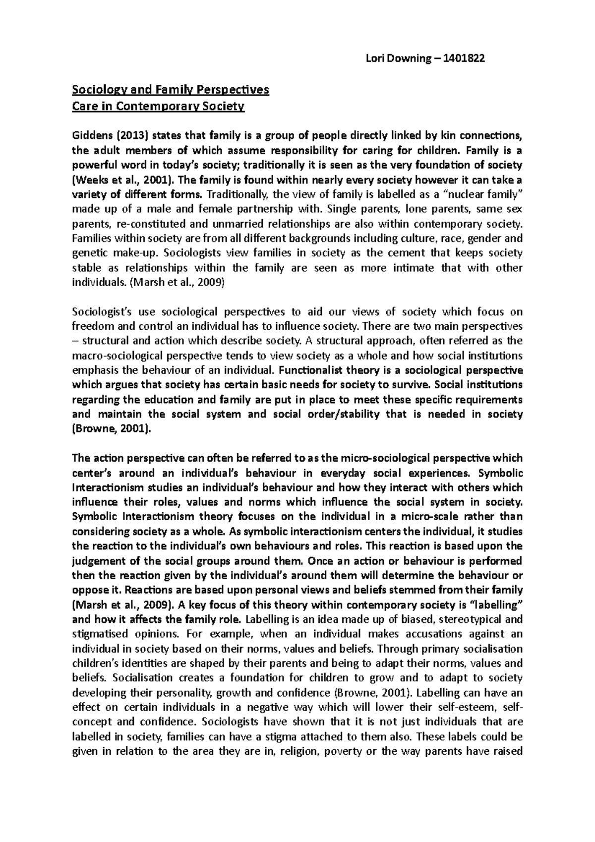 Sociology and Family Perspectives - Family is a powerful word in today ...