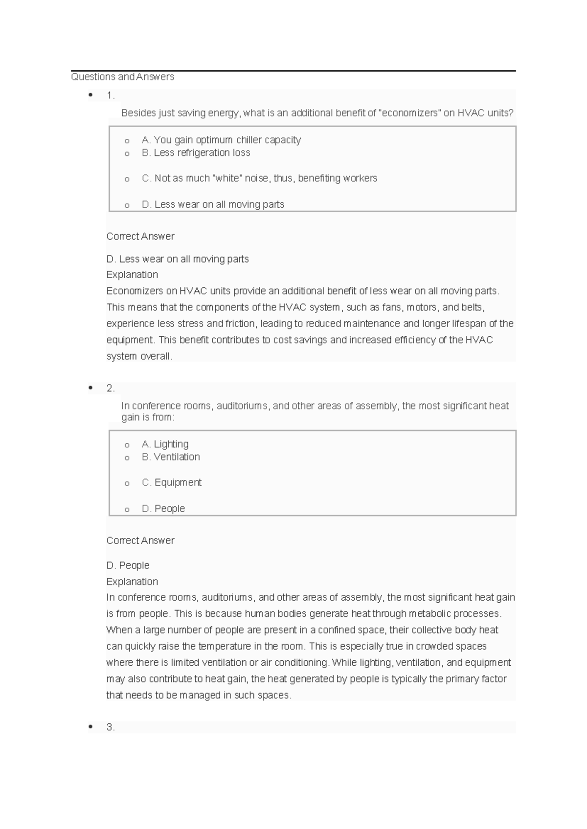 Questions and Answers - CFM Exam - Questions and Answers 1. Besides ...