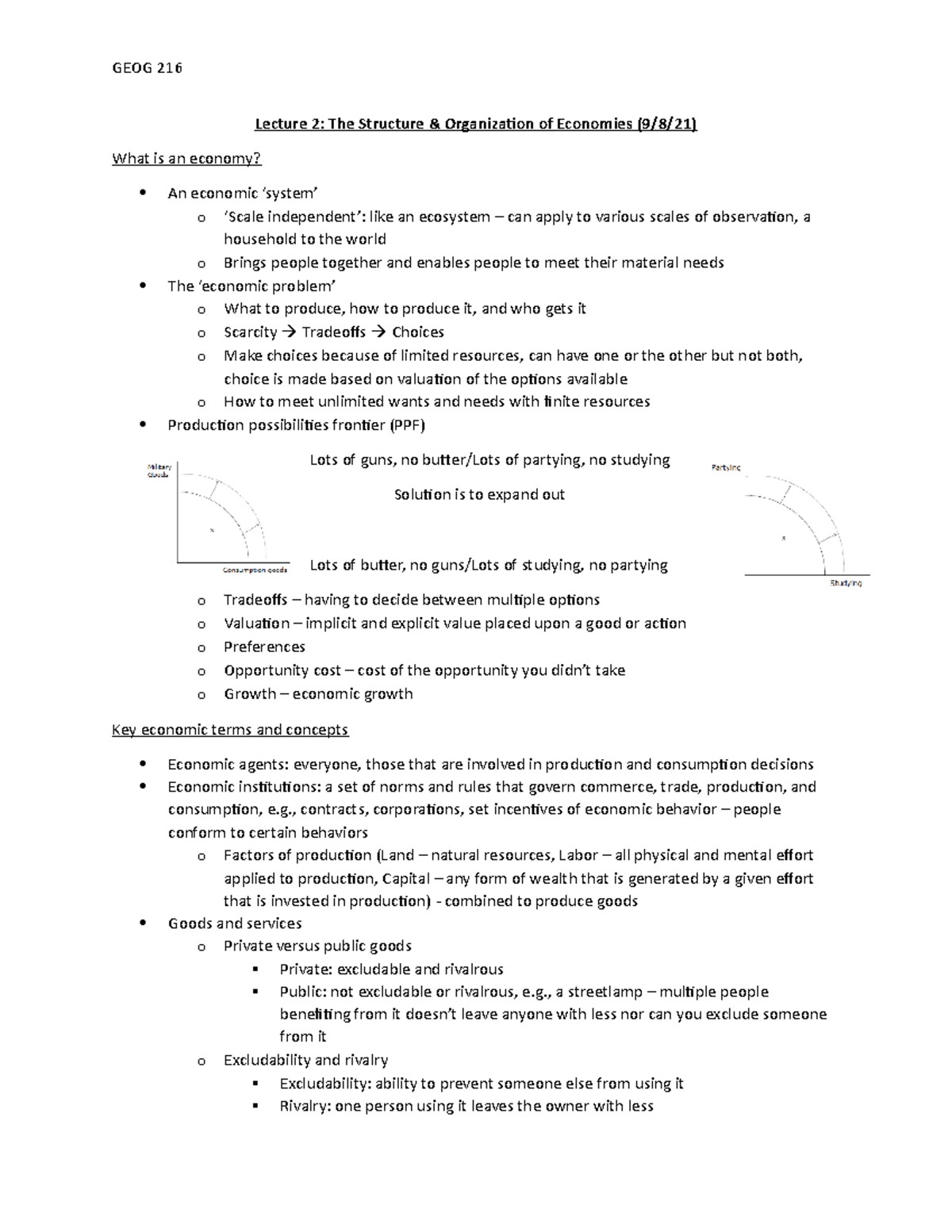 GEOG 216 Lecture 2 Notes - GEOG 216 Lecture 2: The Structure ...