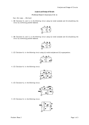 Problem sheet 4 with answers - ANALYSIS AND DESIGN OF CIRCUITS – PART 2 ...