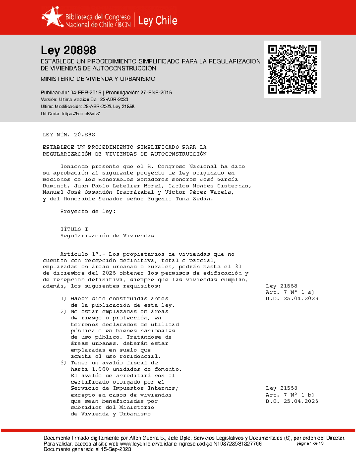 Ley-20898 04-FEB-2016 - Documento firmado digitalmente por Allen Guerra ...