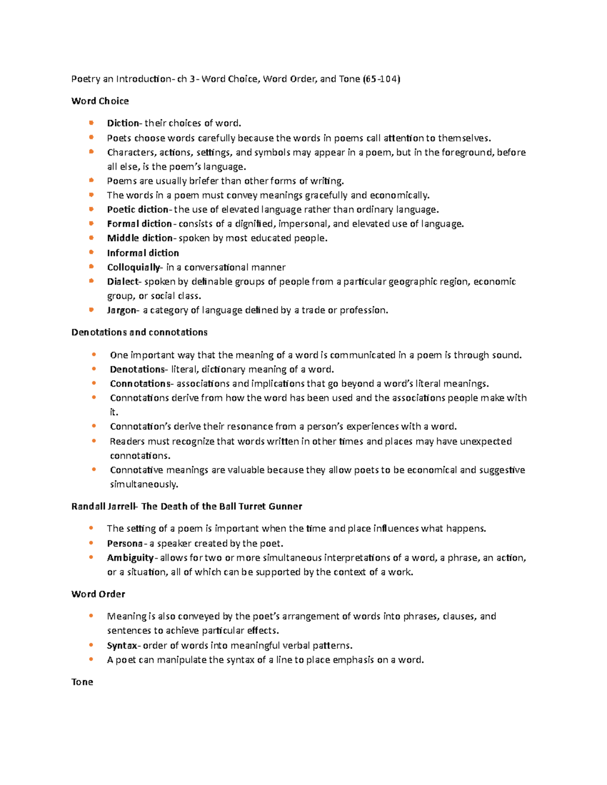 Poetry an Introduction- CH 3- Word choice- (65-104) - Poetry an ...