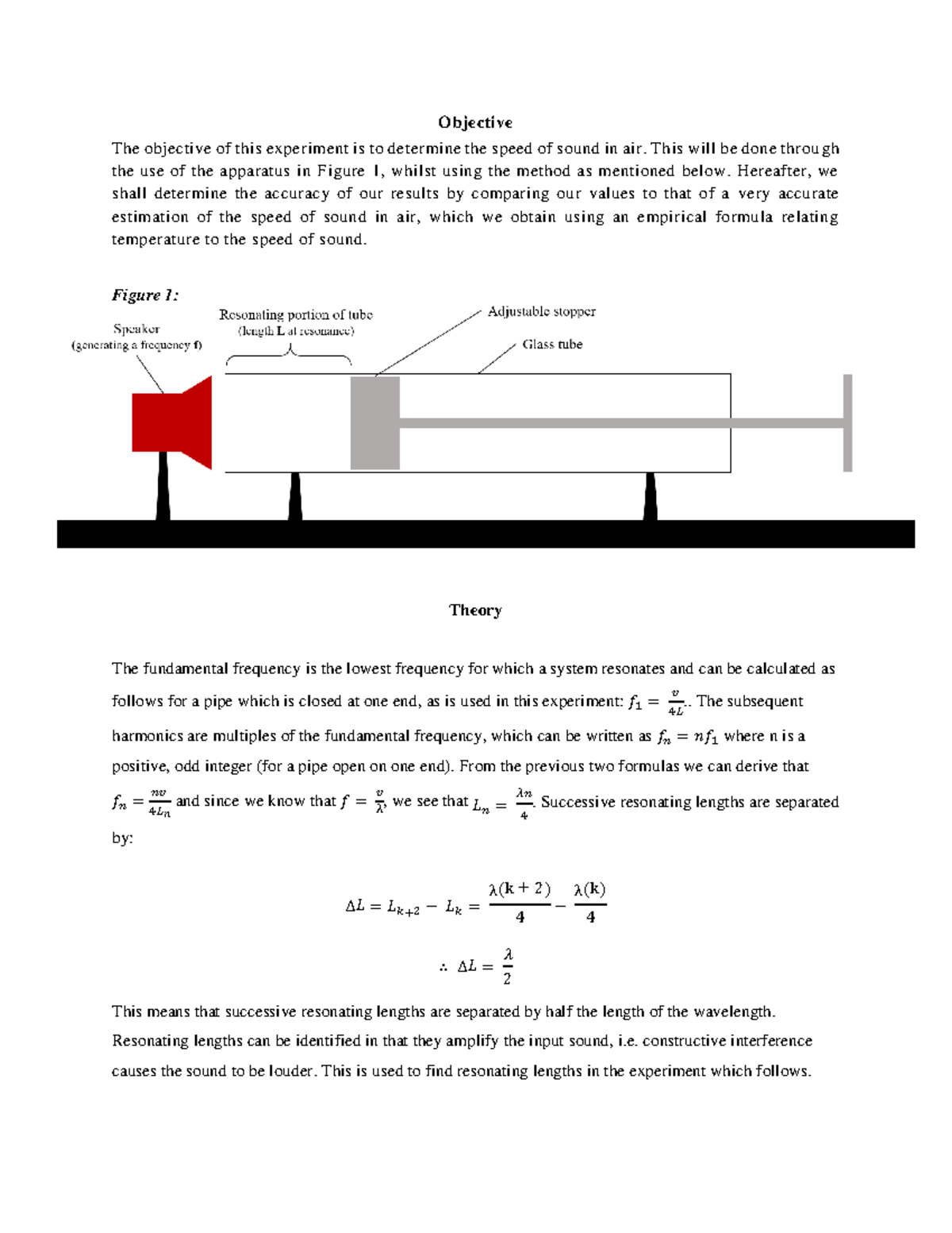 Physics Practical on Determining speed of sound in air - Warning: TT ...