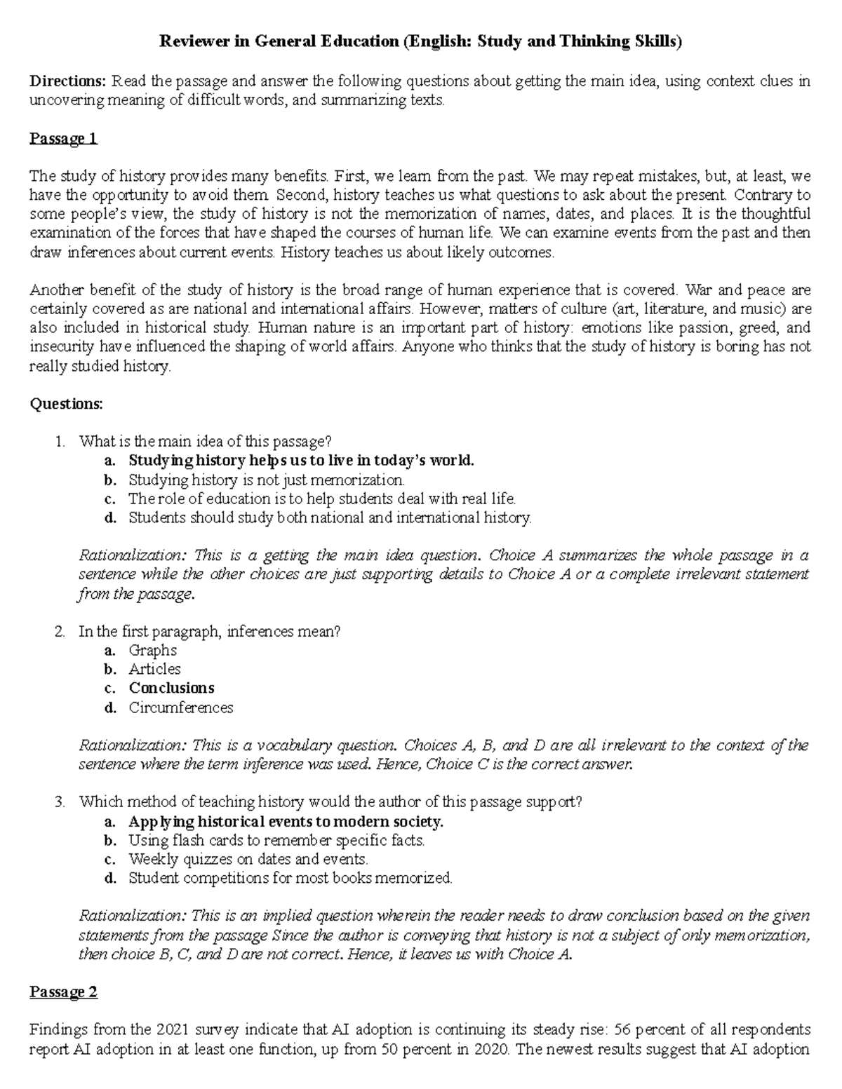 Reviewer in General Education (English Study and Thinking Skills ...