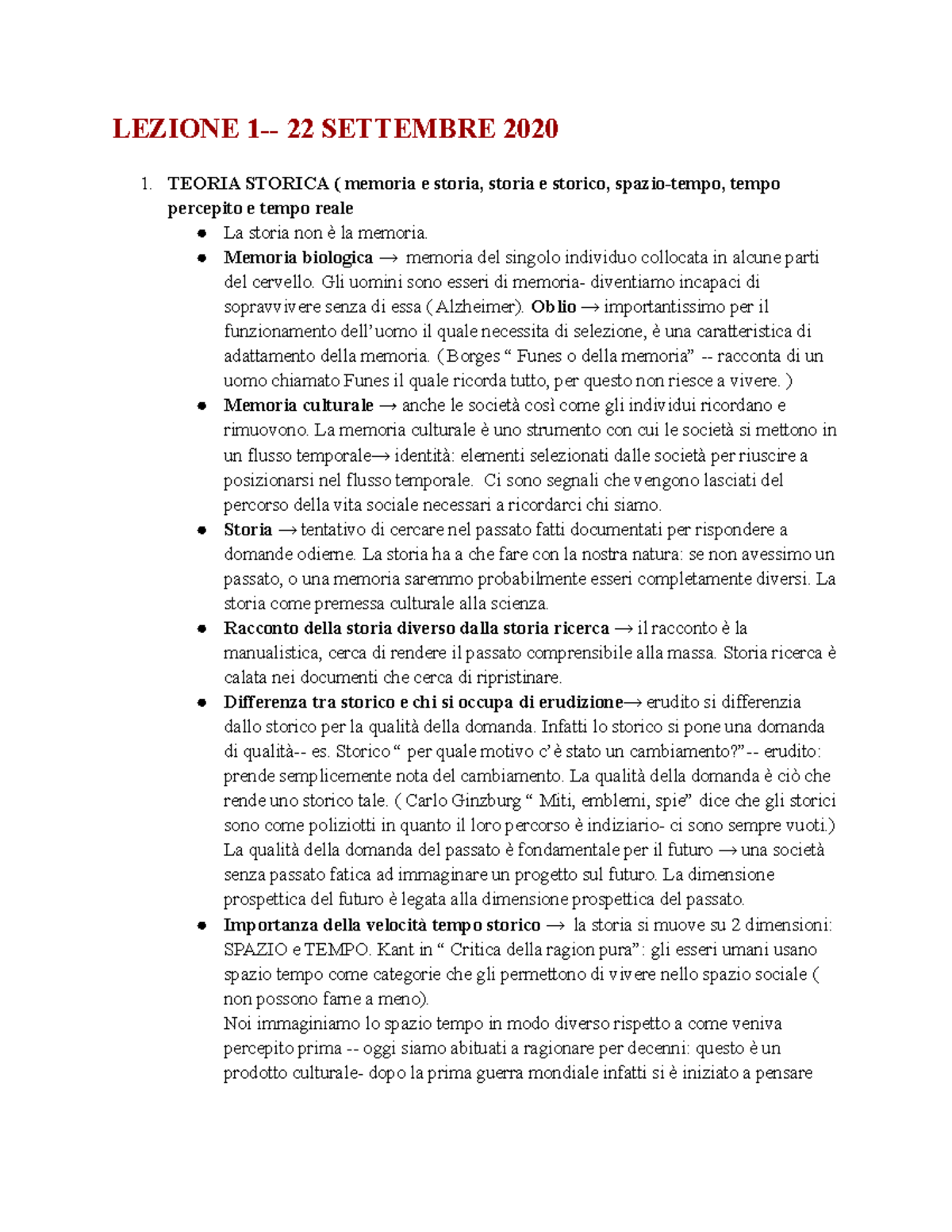 Storia contemporanea - LEZIONE 1- 22 SETTEMBRE 2020 TEORIA STORICA ...