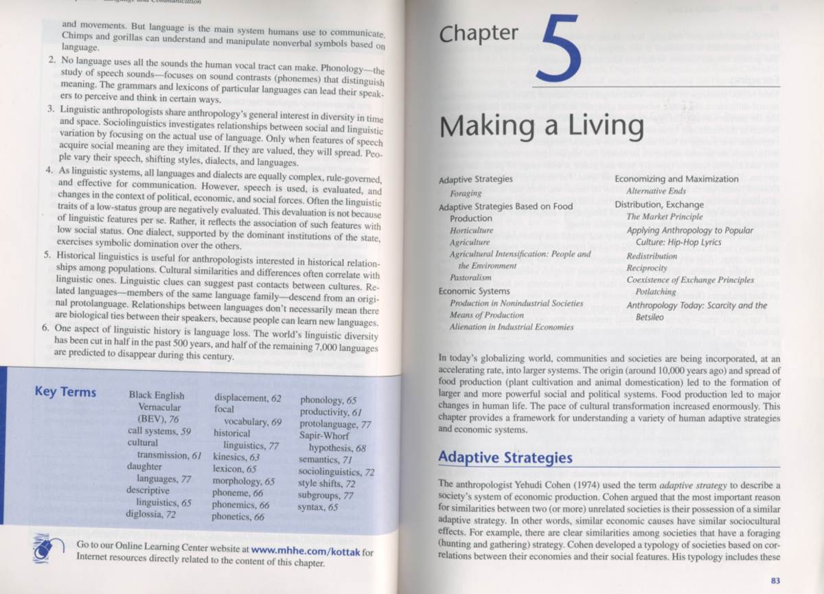 Making A Living - textbook pages - and movements. But language is the ...