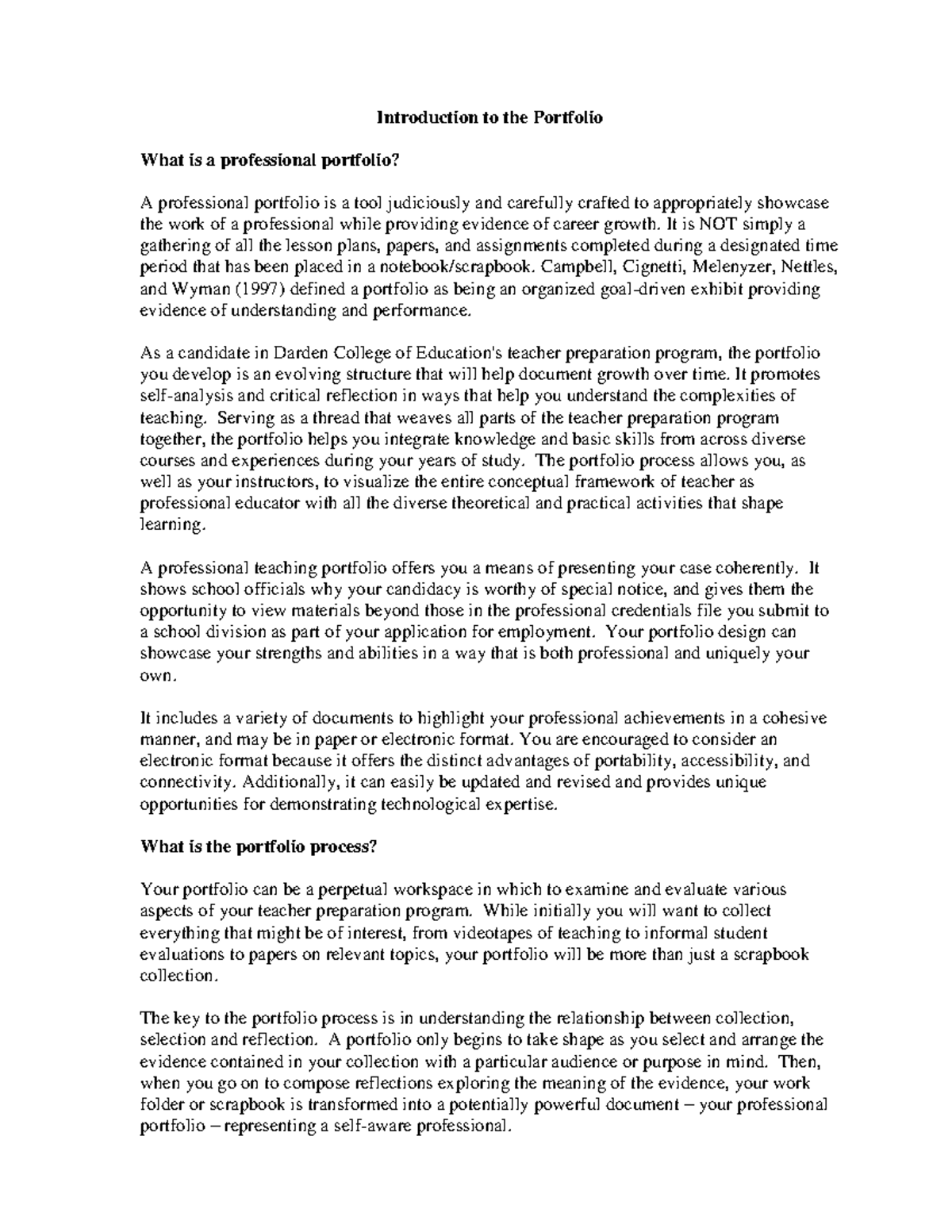 Professional Portfolio Document Rev 3 - Introduction to the Portfolio ...