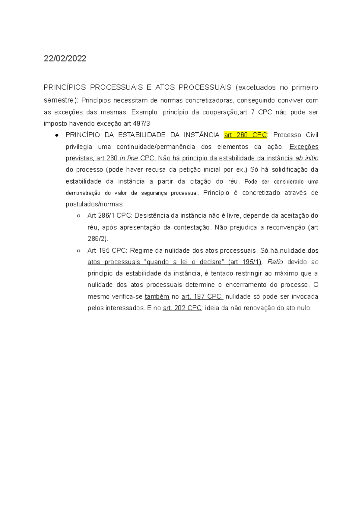 Teóricas - Direito Processual Civil II - 22/02/ PRINCÍPIOS PROCESSUAIS ...