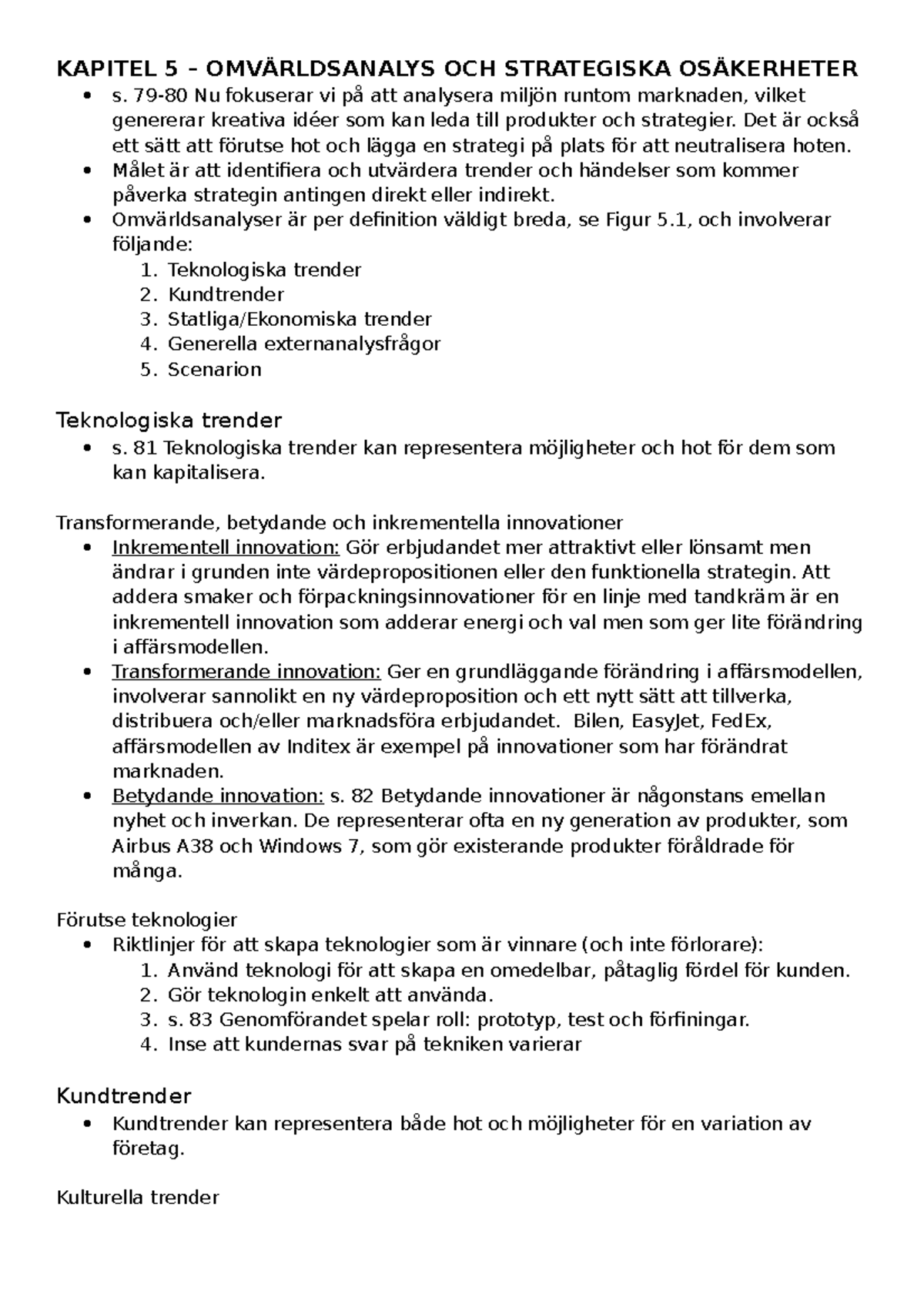 Kap 5 - Omvärldsanalys och strategiska osäkerheter - KAPITEL 5 – OMVÄRLDSANALYS OCH STRATEGISKA ...