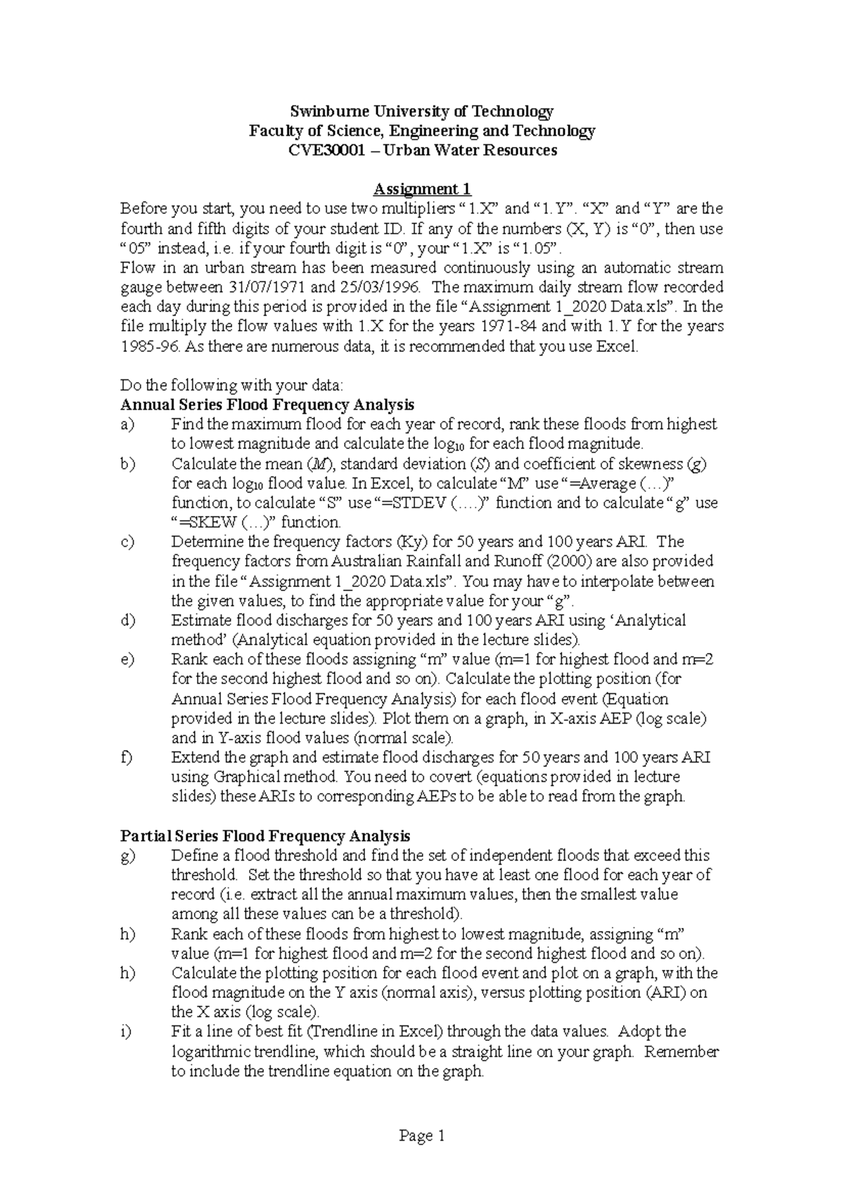 Assignment 1 2020 - Swinburne University of Technology Faculty of ...