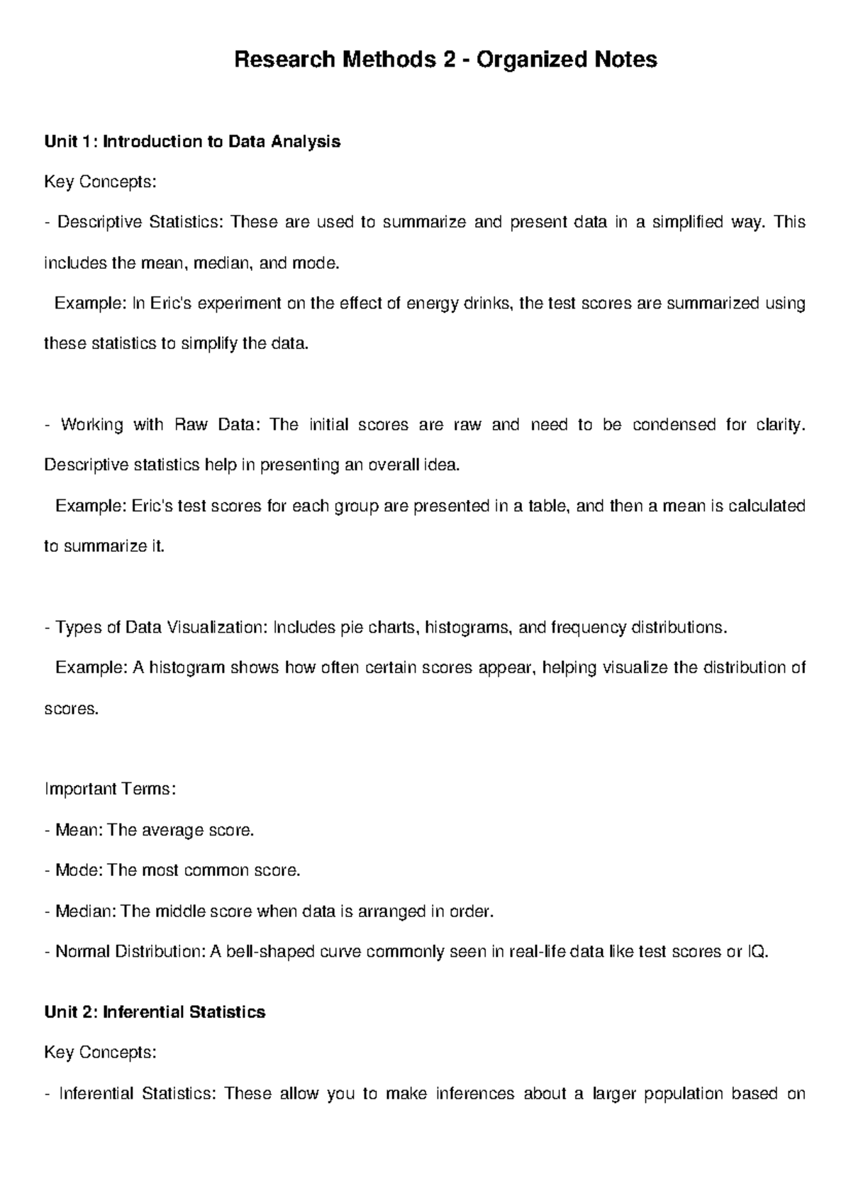 Research Methods 2 Organized Notes - Research Methods 2 - Organized ...
