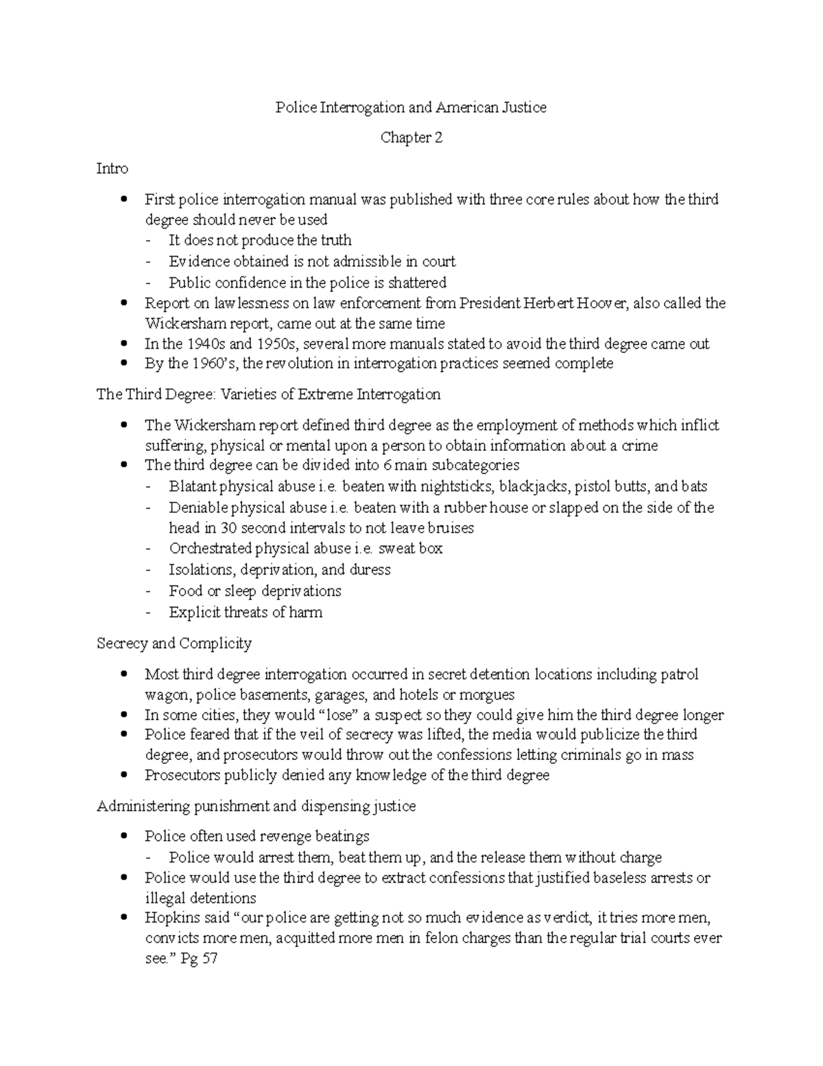 Police Interrogation and American Justice Chapter 2 - Police ...