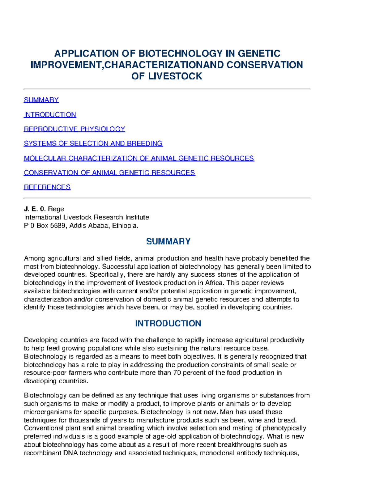 Application biotechnology - APPLICATION OF BIOTECHNOLOGY IN GENETIC ...