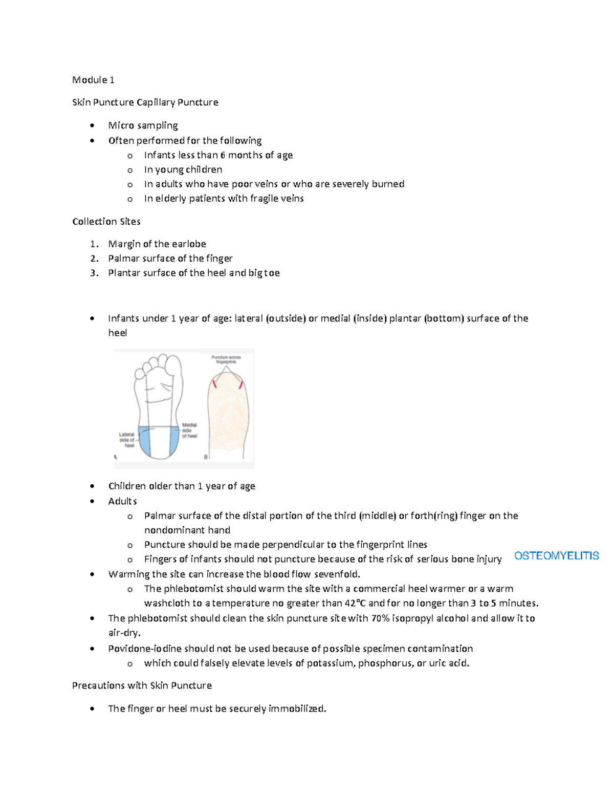 Module 1 Hema lab - Module 1 Skin Puncture Capillary Puncture - Micro ...