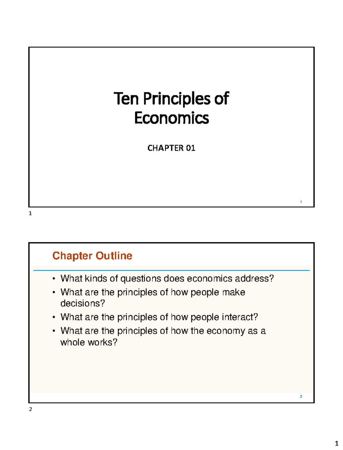 Chapter 01 Ten Principles of Economics - Ten Principles of Economics ...