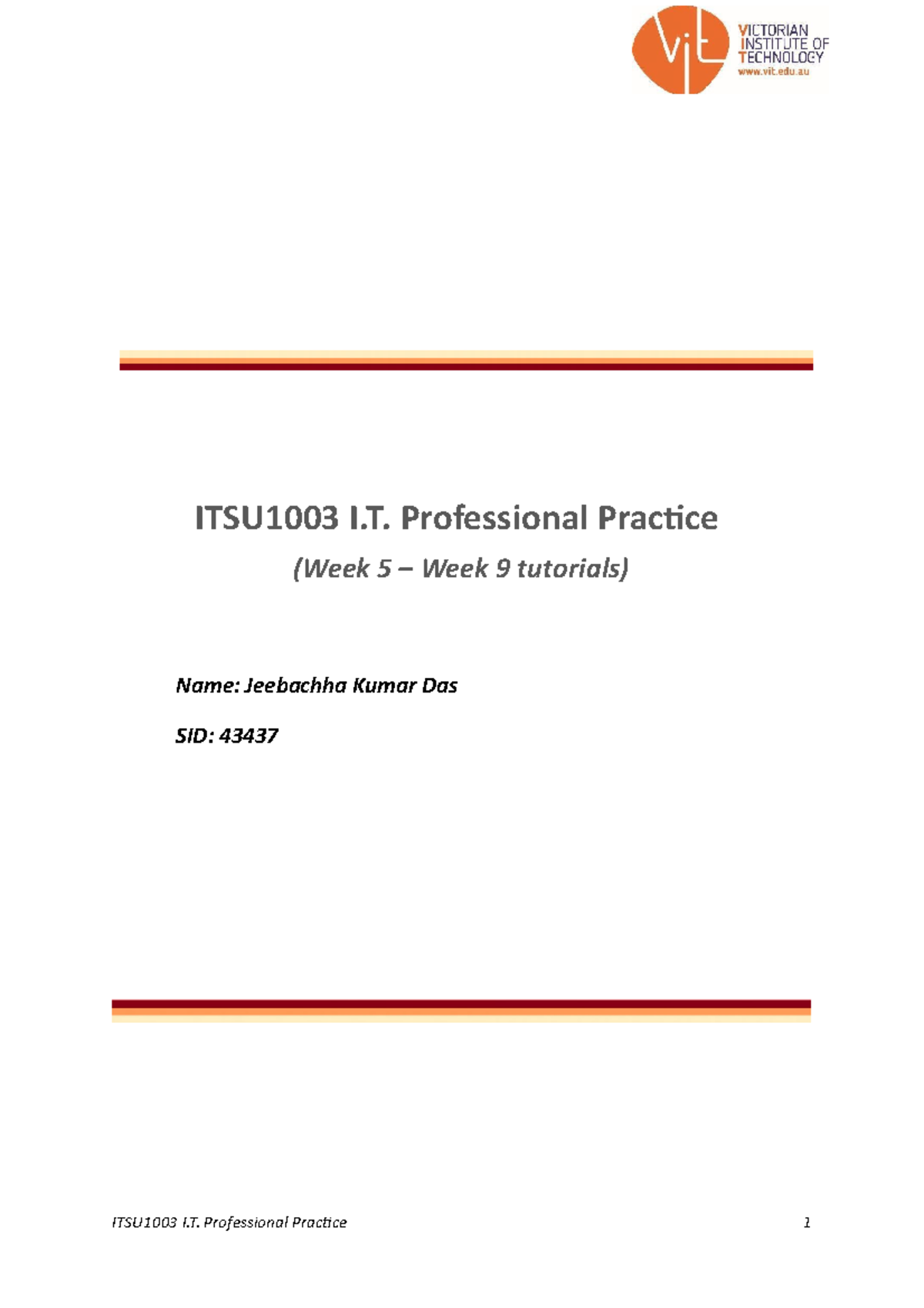 Tutorial Week 5 9 All The Answer Are Written Here Itsu1003 I Professional Practice Week 5