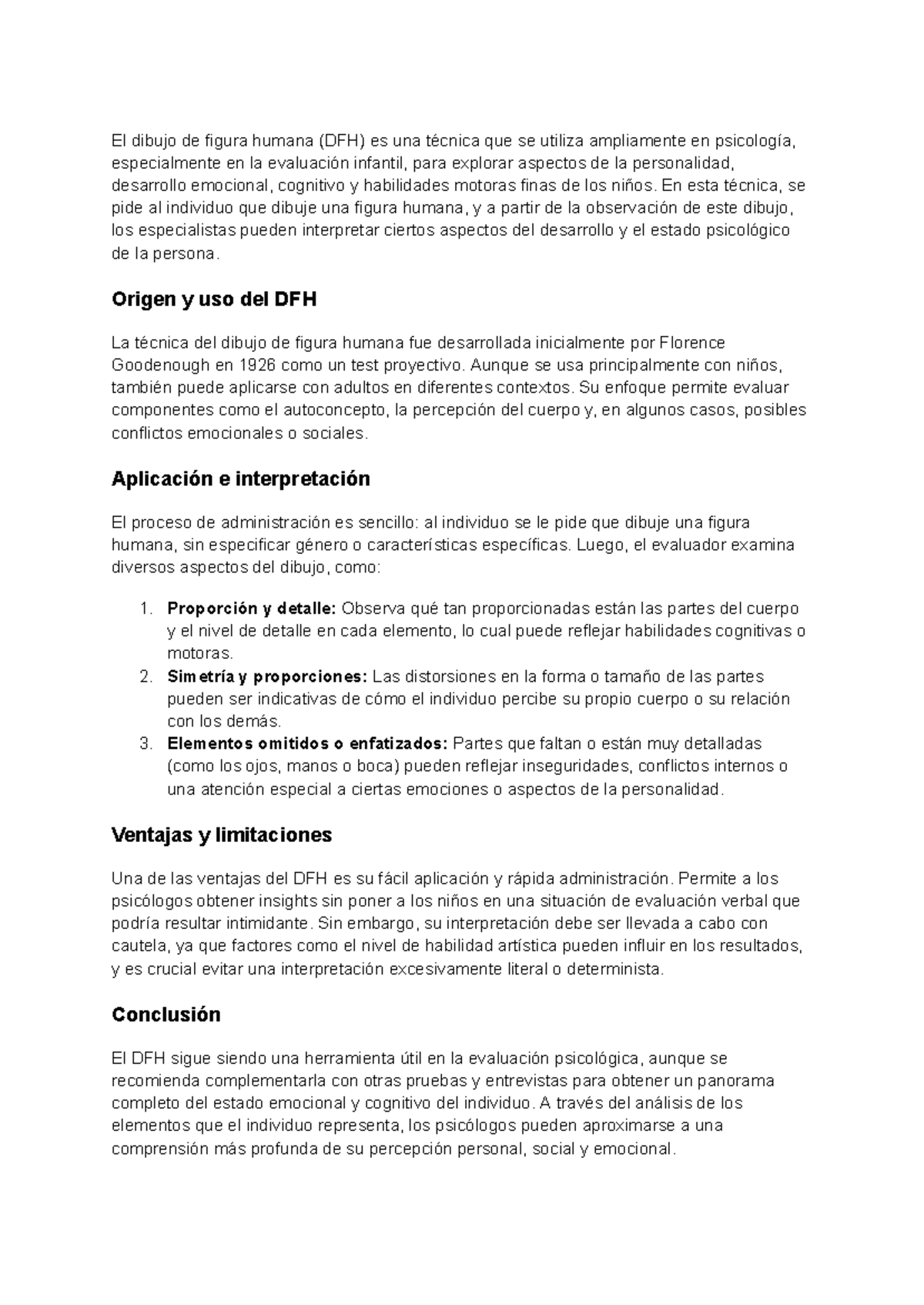 DFH 5 - aolaks - El dibujo de figura humana (DFH) es una técnica que se ...