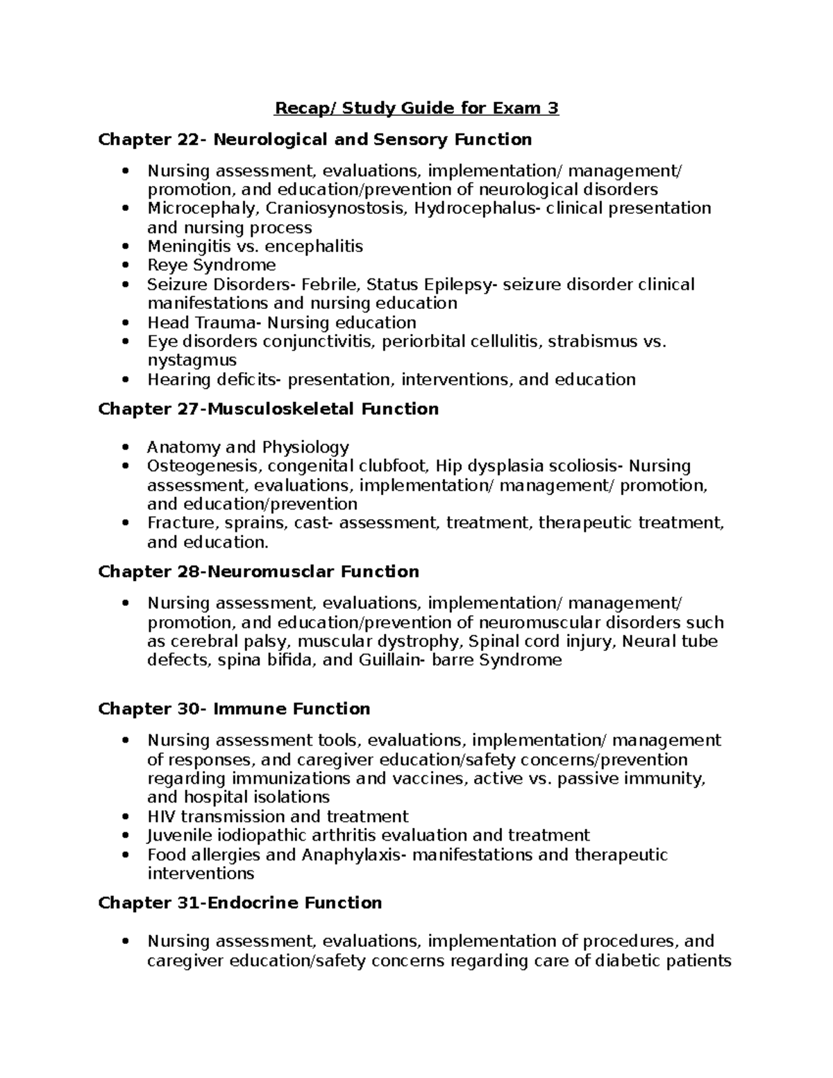 Child and Family Recap Exam 3 - Recap/ Study Guide for Exam 3 Chapter ...