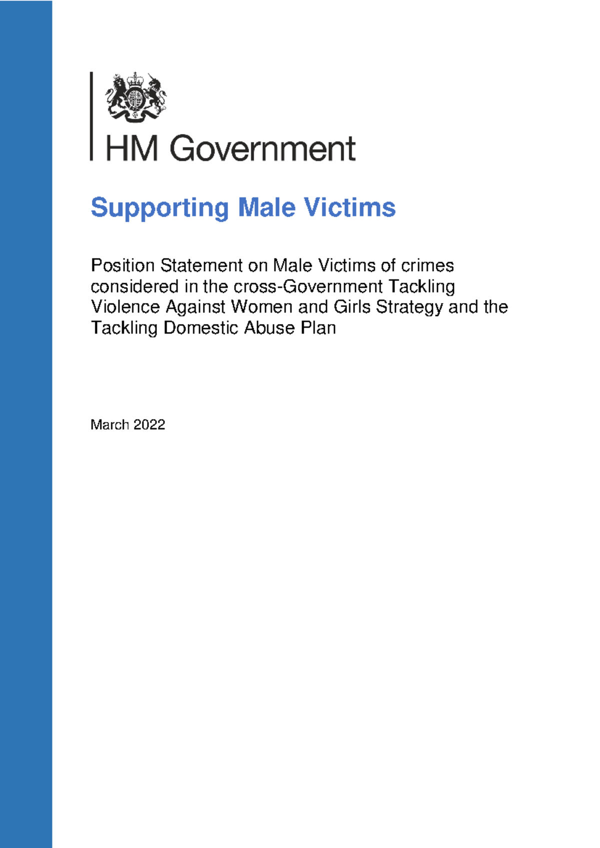 Supporting Male Victims 2022 - Supporting Male Victims Position ...