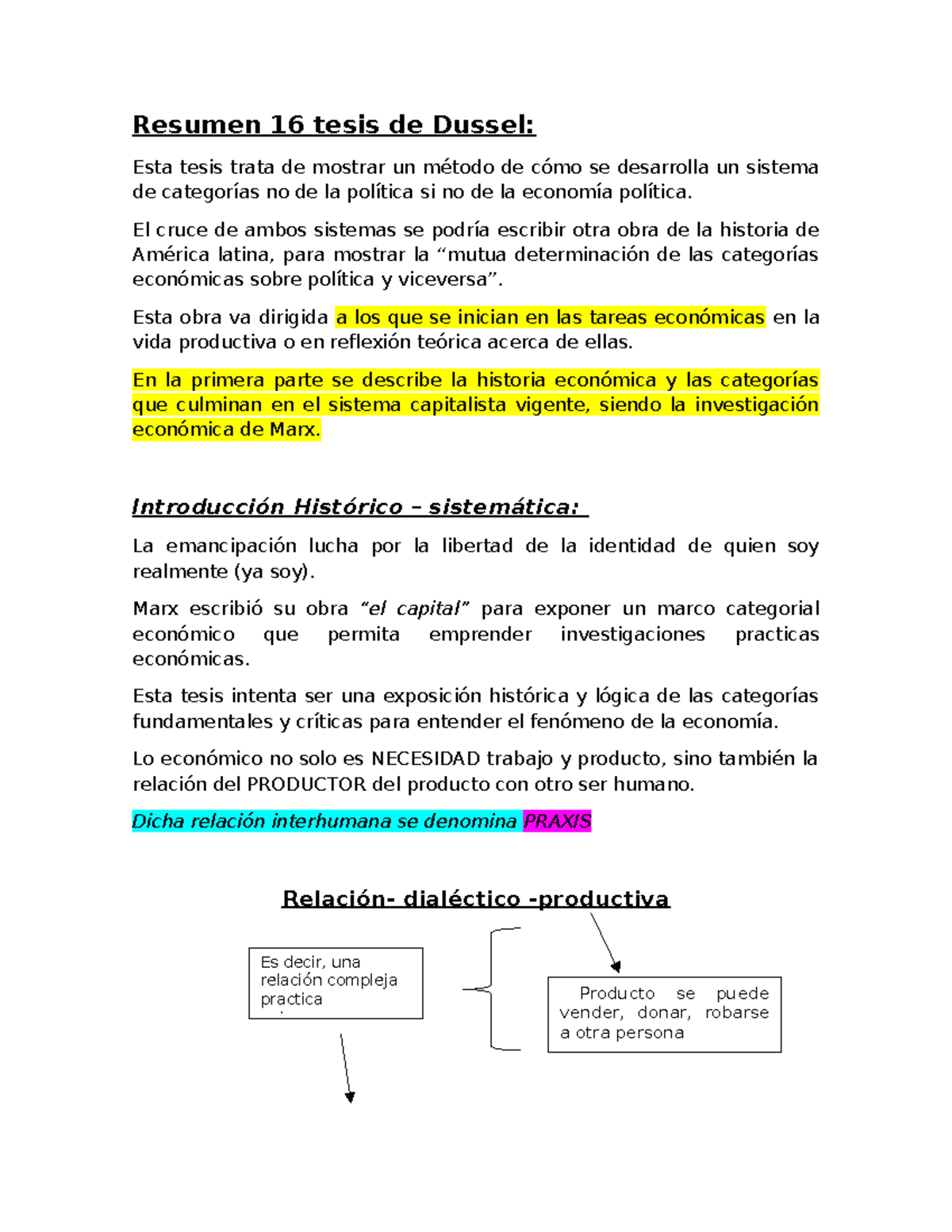 Resumen 16 tesis de Dussel - Resumen 16 tesis de Dussel: Esta tesis ...