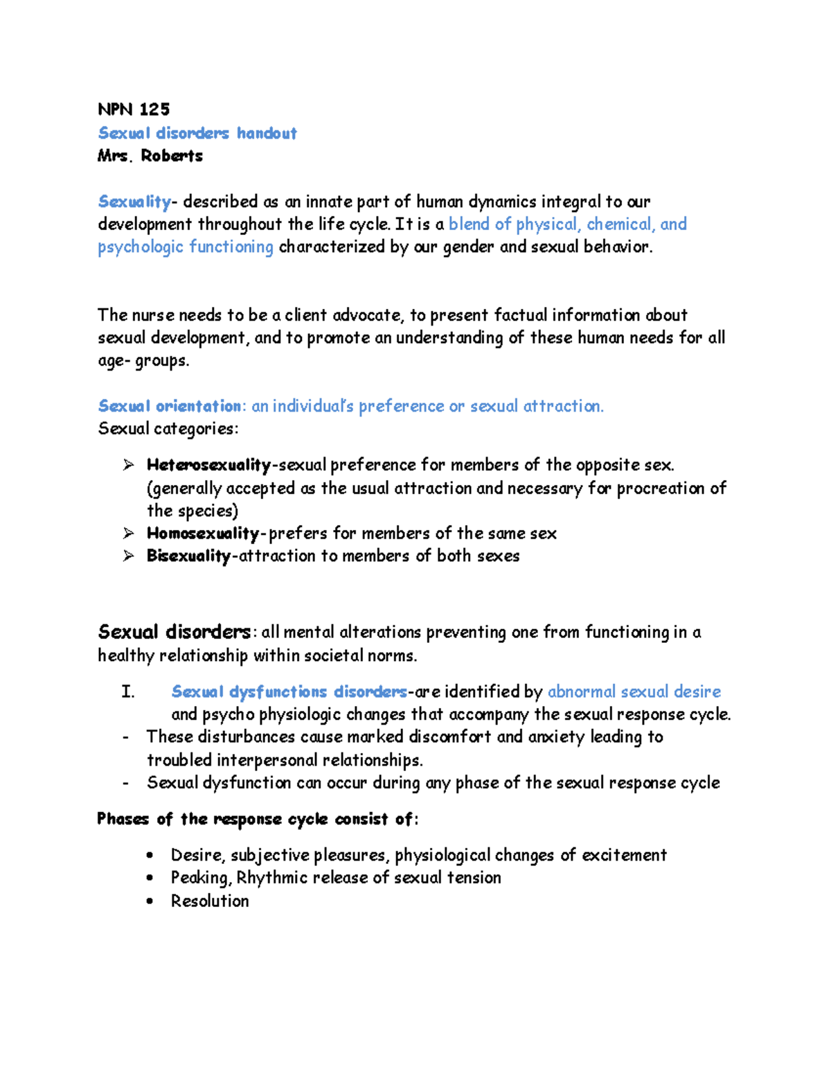 Npn 125 Sexual Disorders Handout 2023 Tagged Npn 125 Sexual Disorders Handout Mrs Roberts 