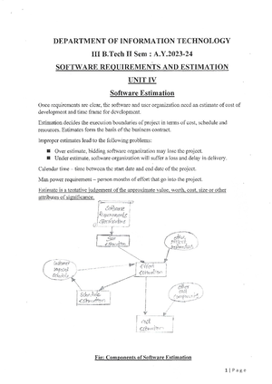 SRE UNIT-1 Notes - ...... - Page 1 B II Sem : SOFTWARE REQUIREMENTS AND ...