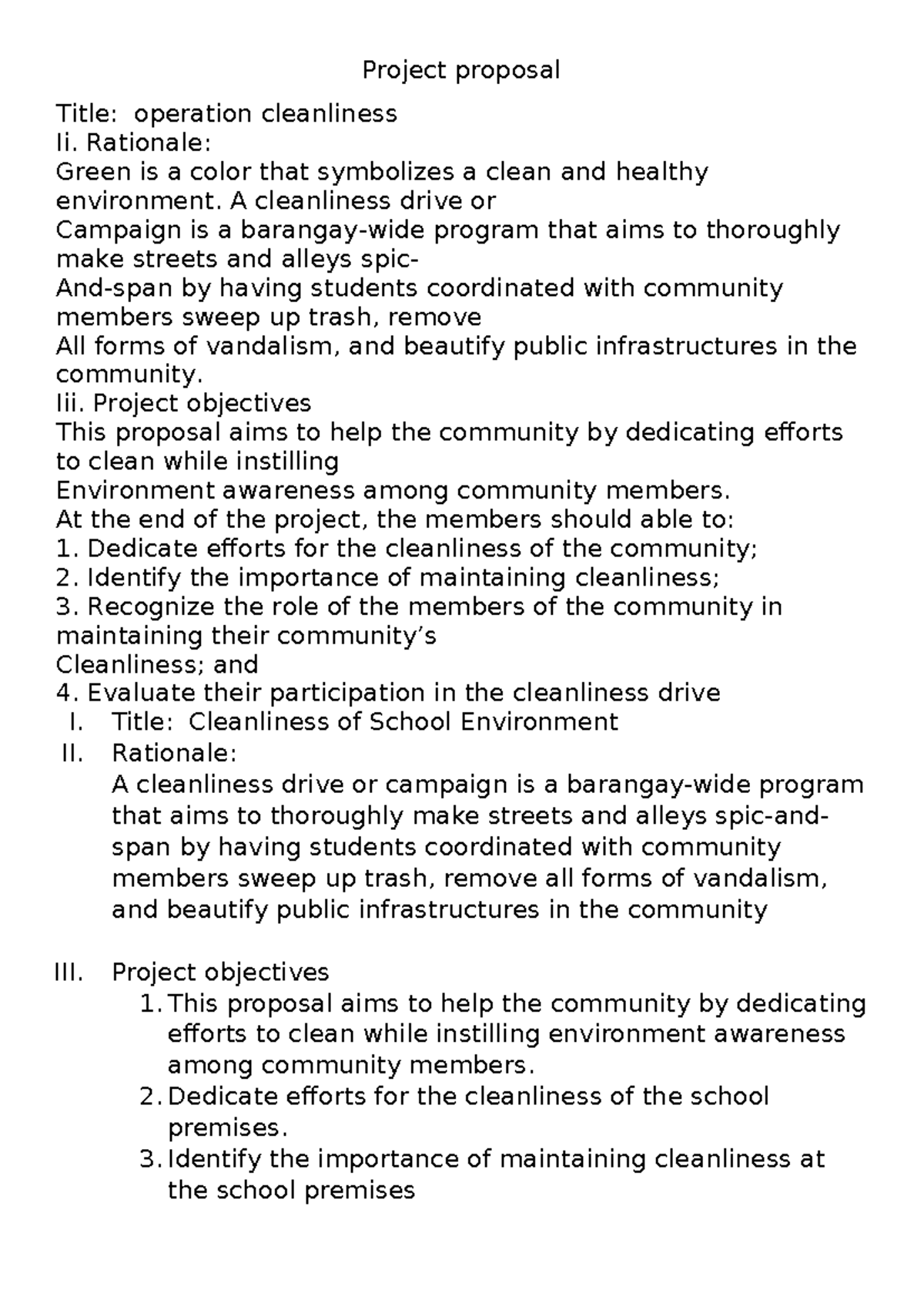 Project proposal - NO MORE - Project proposal Title: operation ...