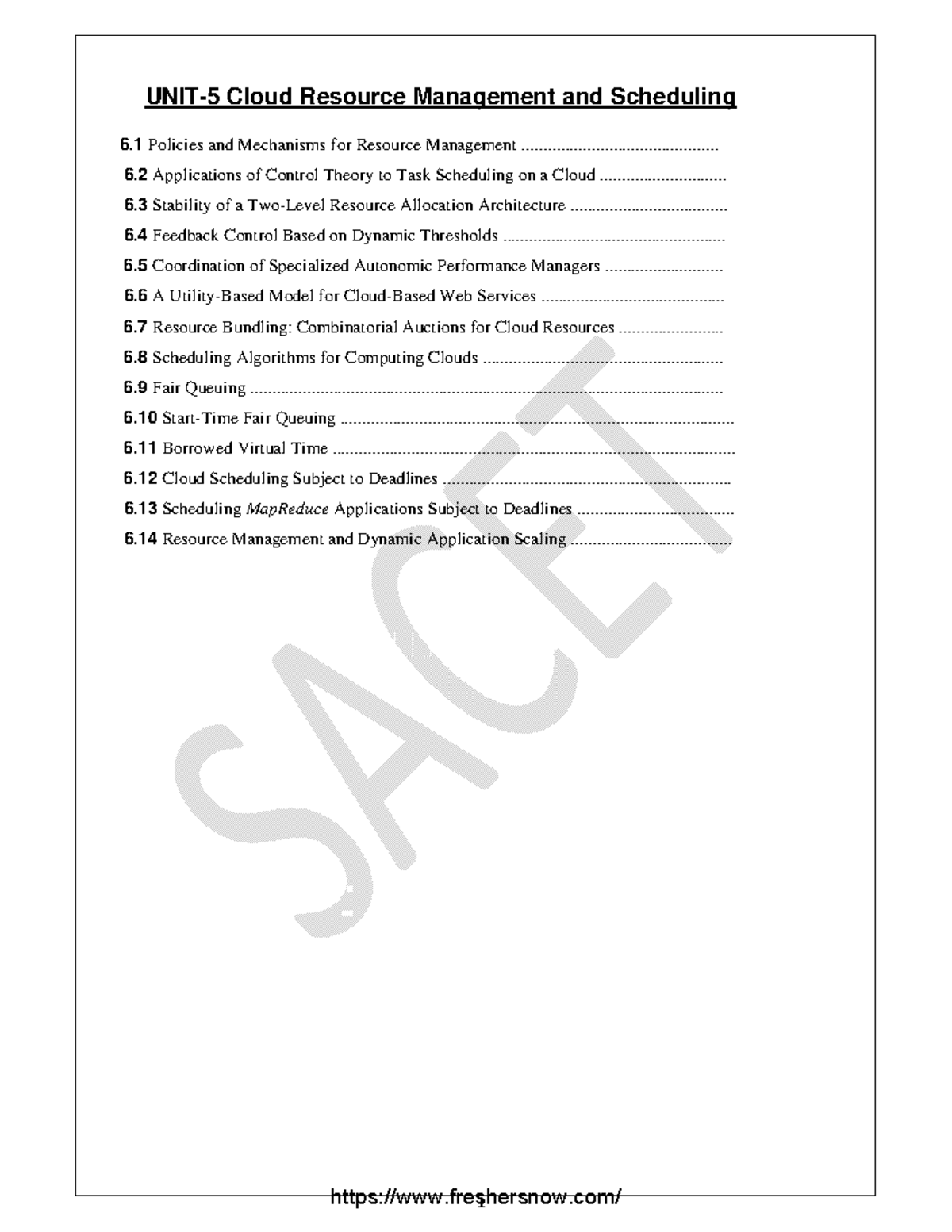 Jntuk R20 Btech Cse 4 1 Cloud Computing Unit 4 Notes 1 Unit 5 Cloud Resource Management And