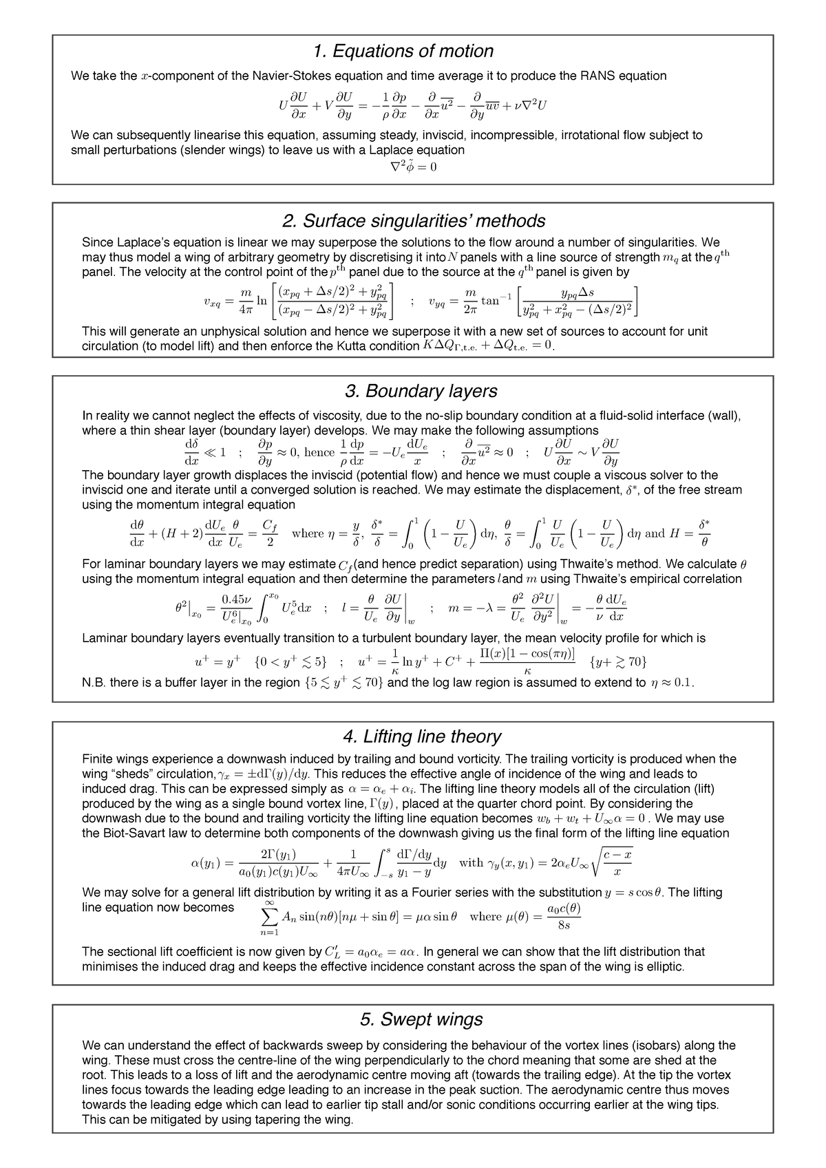 Course map aerodynamics 3 - 1. Equations of motion We take the ...