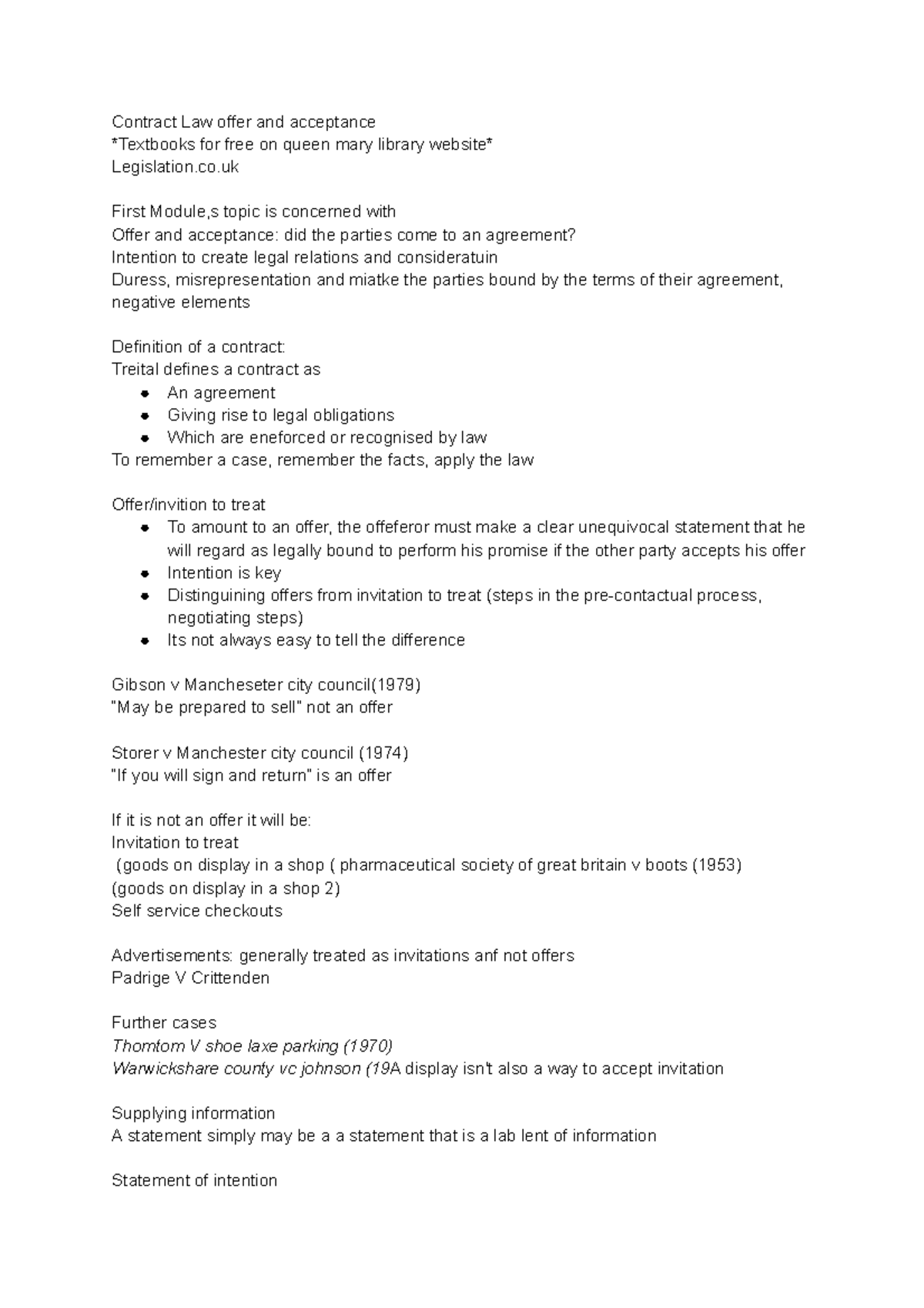Contract Law Offer And Acceptance Contract Law Offer And Acceptance