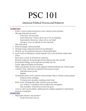 PSC 101 Exam 2 Study Guide - PSC 101 SECOND EXAM STUDY GUIDE 1. Public ...