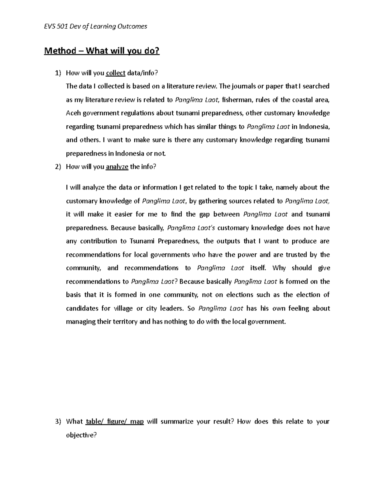 Panglima Laot laws for Tsunami Preparedness - EVS 501 Dev of Learning ...